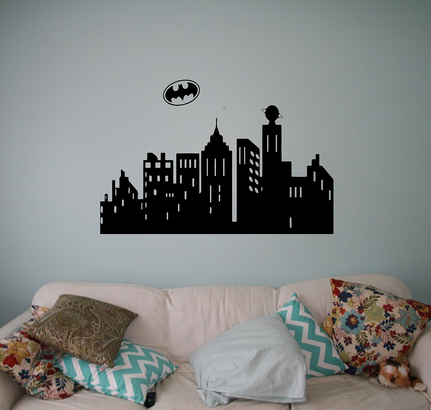 Batman City Wall Decal Gotham Night City Vinyl Sticker Superhero City ...