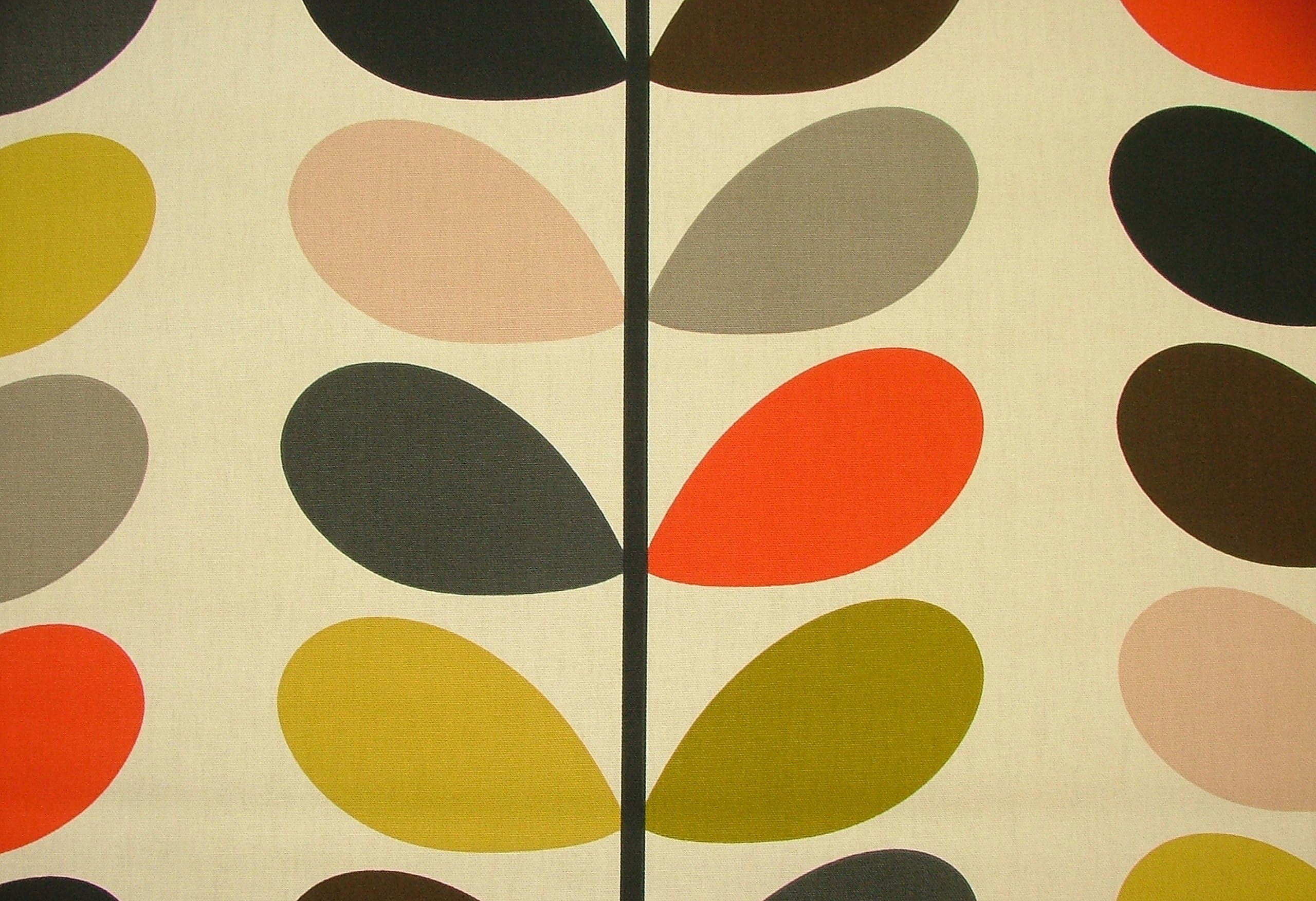 Orla Kiely Multi Stem Tomato Designer Cotton Curtain Fabric - Sold By ...