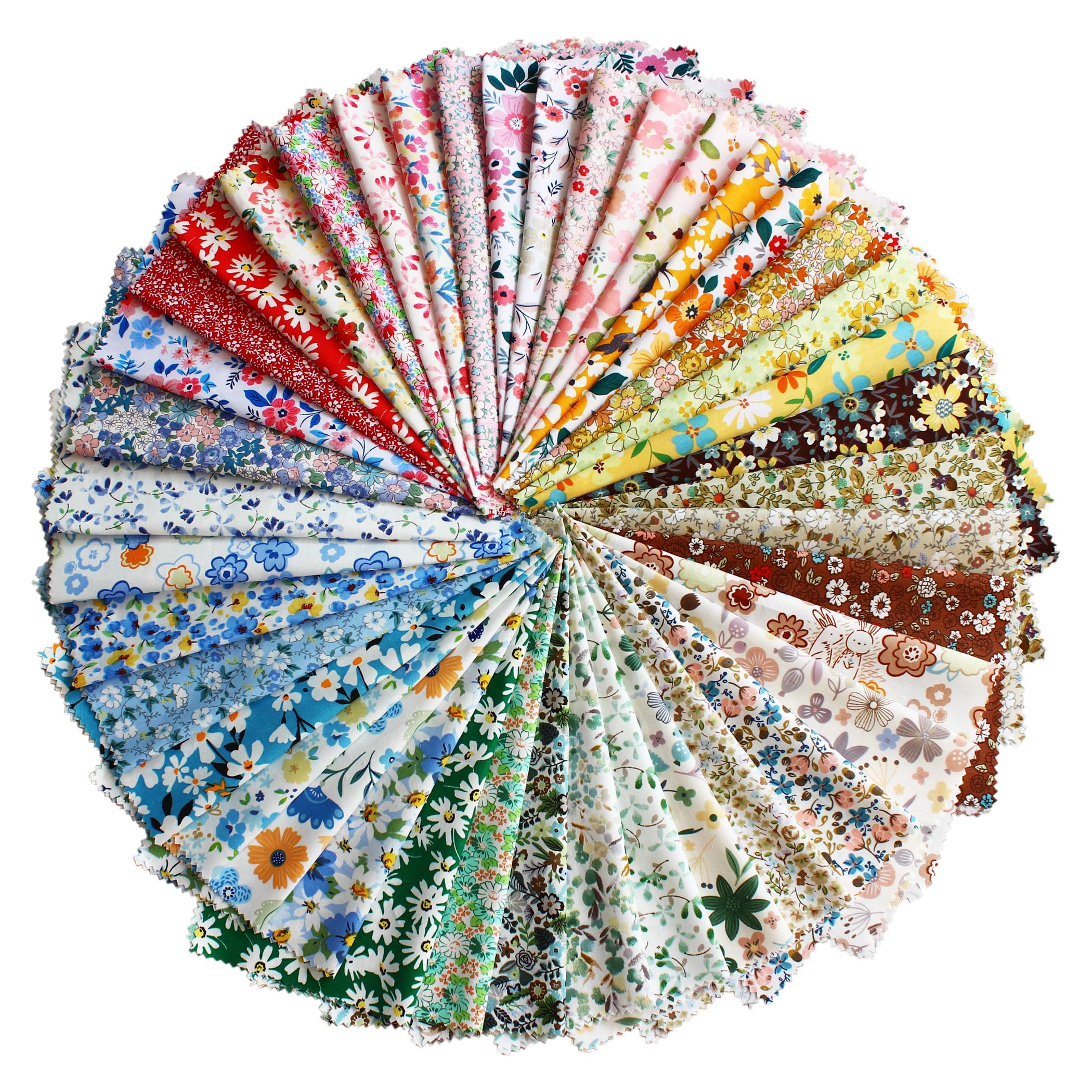 Amazon.com: 42Pcs 10"x10" Quilting Cotton Fabric Square No Repeat Layer ...