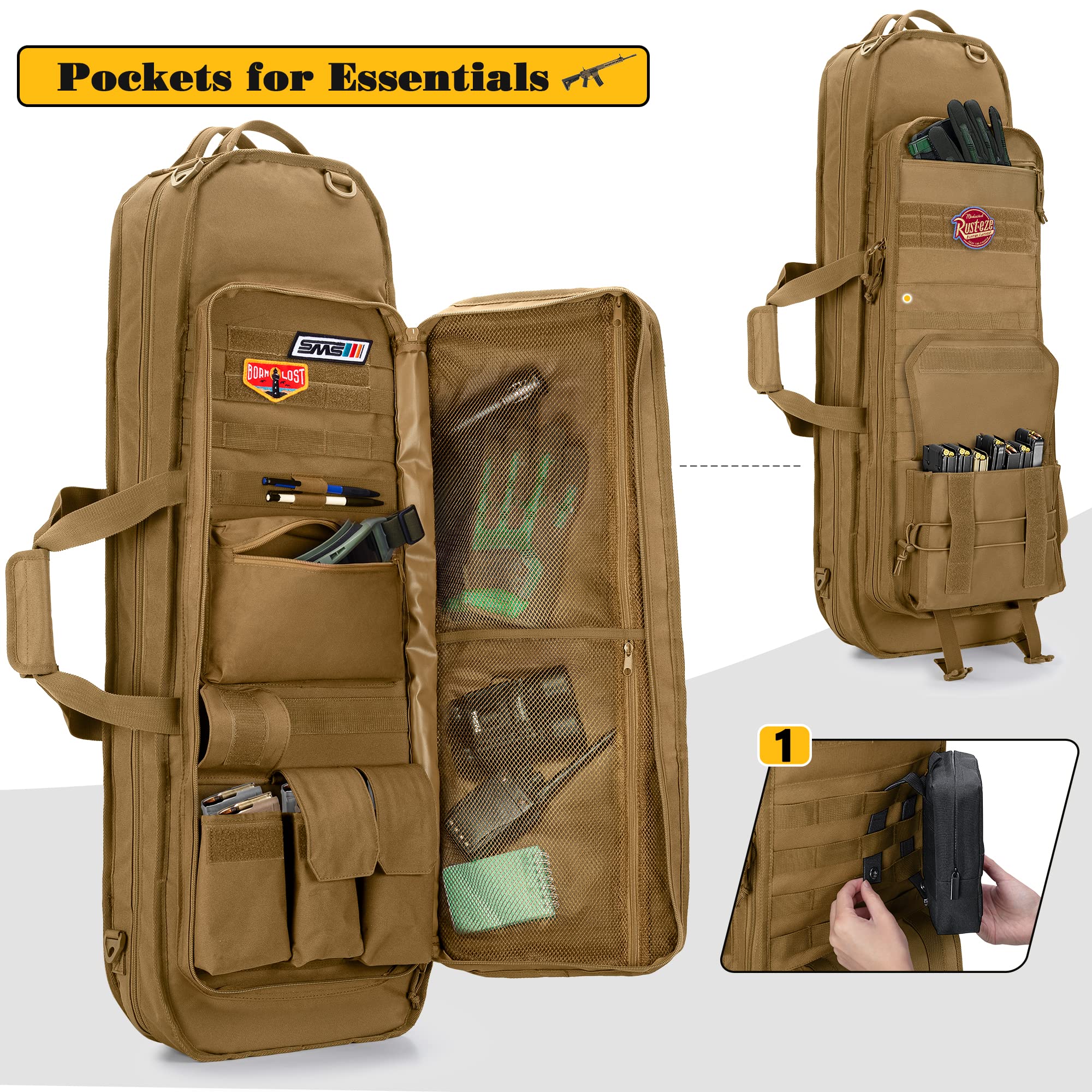 Snapklik.com : GOBUROS Tactical Rifle Bag Backpack Fits 36 Inches ...