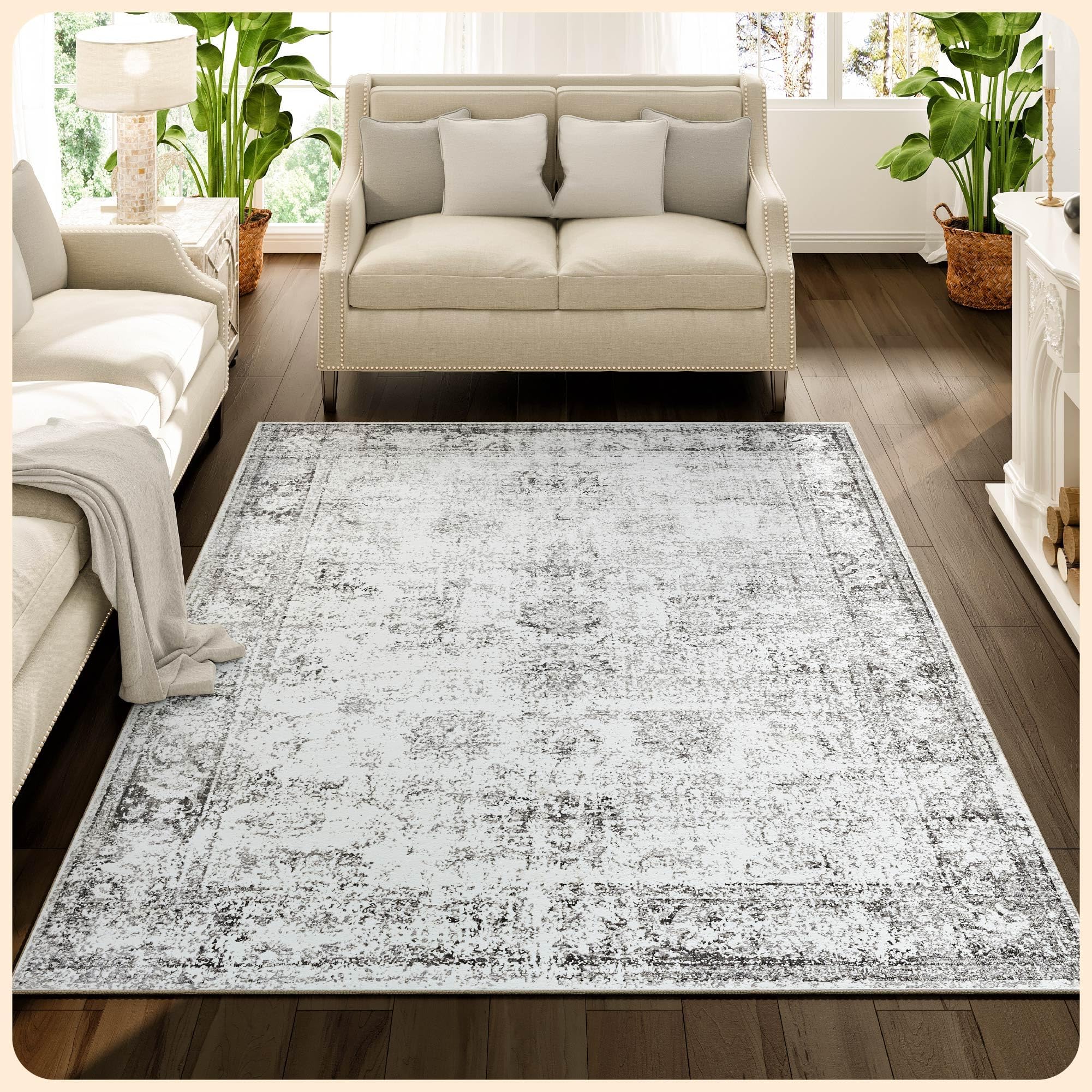 Amazon.com: GLEAMIST 5x7 Area Rugs Washable Area Rug for Living Room ...