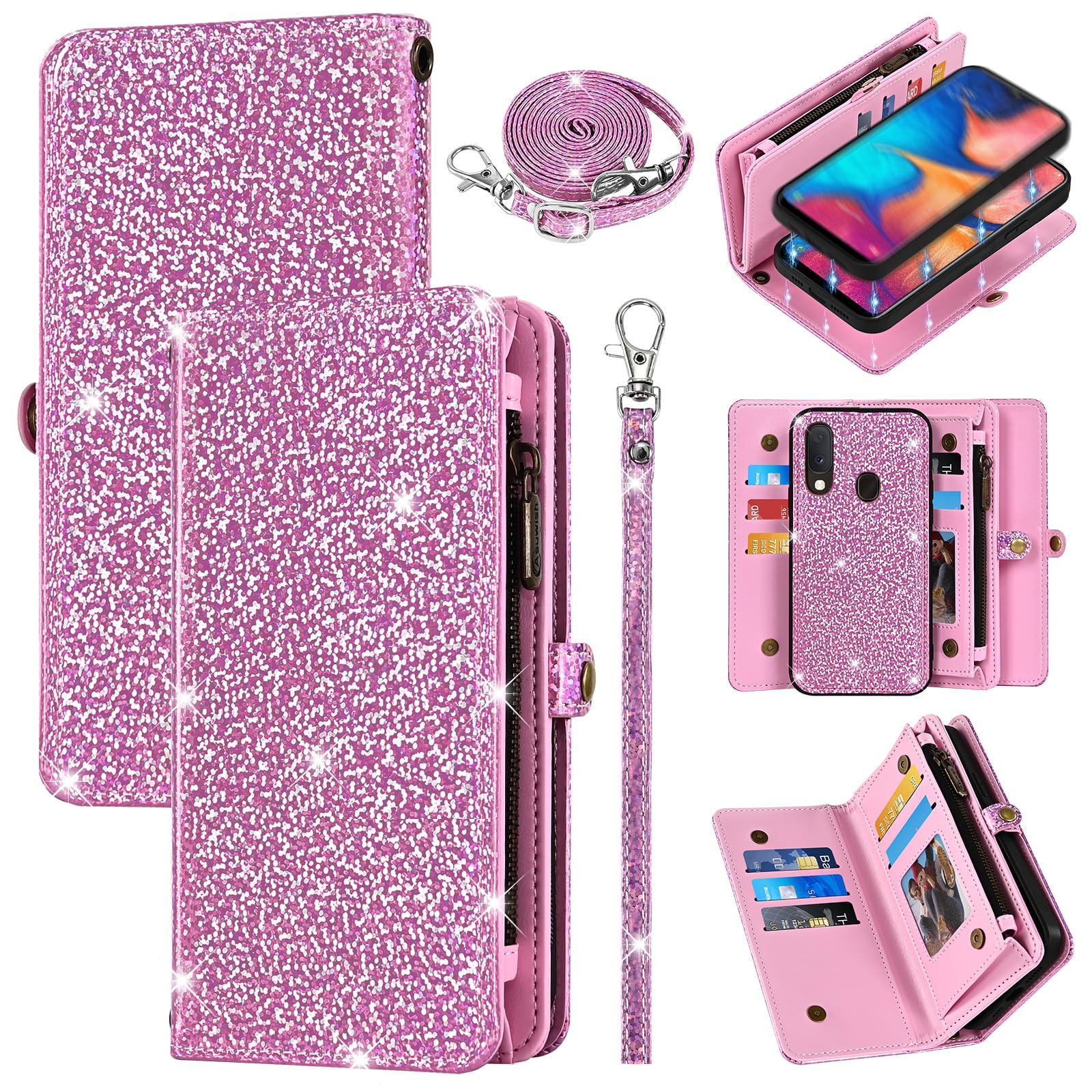 Amazon.com: Furiet Wallet Cover for Samsung Galaxy A20 A30 with Detachable Magnetic Cell Phone ...