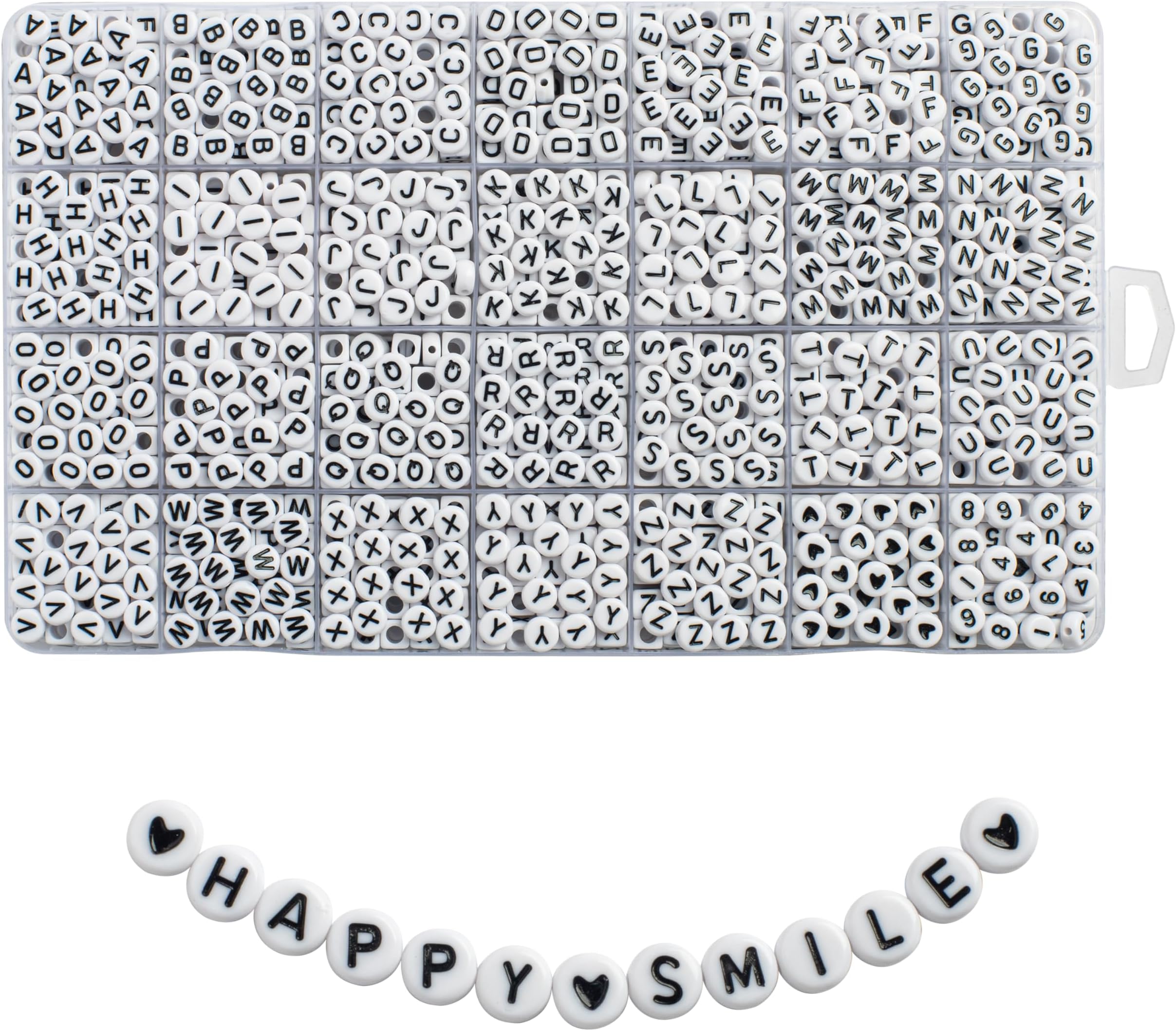 Amazon.com: Melius Acrylic Letter Beads, 1450 Pcs 4x7mm Round Alphabet ...