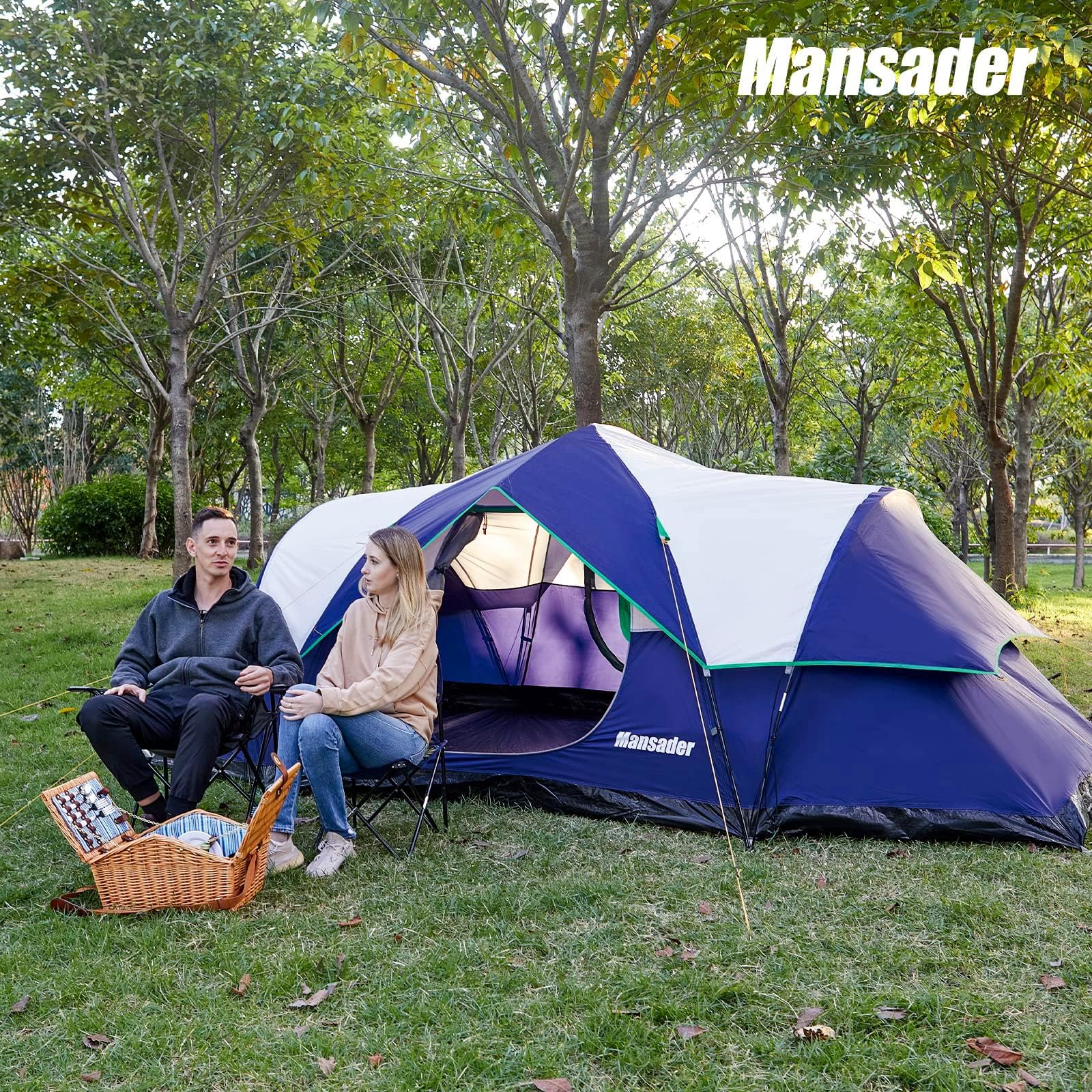 Snapklik.com : Mansader 6 Person Family Camping Tent,Waterproof Windproof