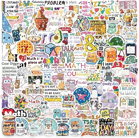 Amazon.com: 100PCS Holographic Math Stickers Pack for Teens Adults ...