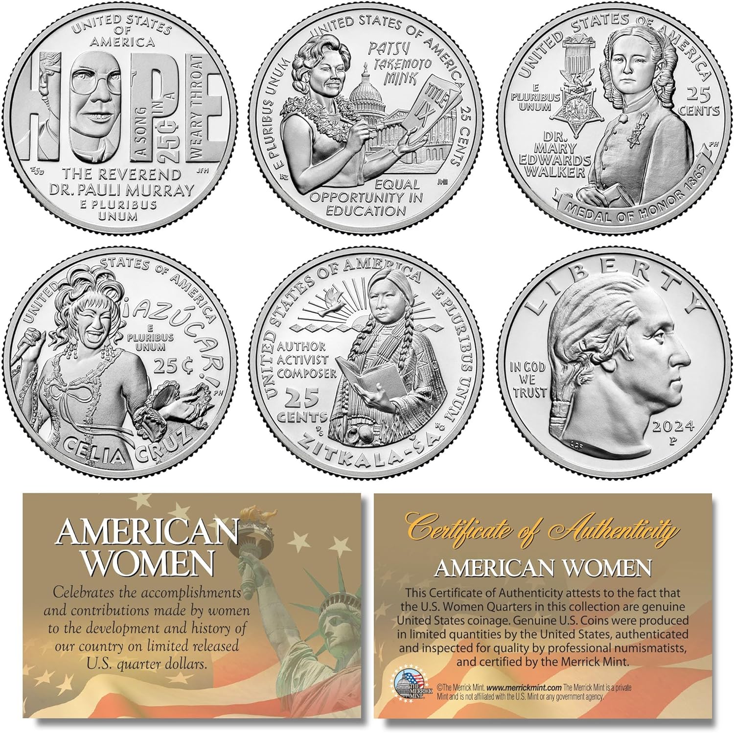 Amazon.com: 2024 American Women Quarters U.S. Mint 5-Coin Complete Set ...
