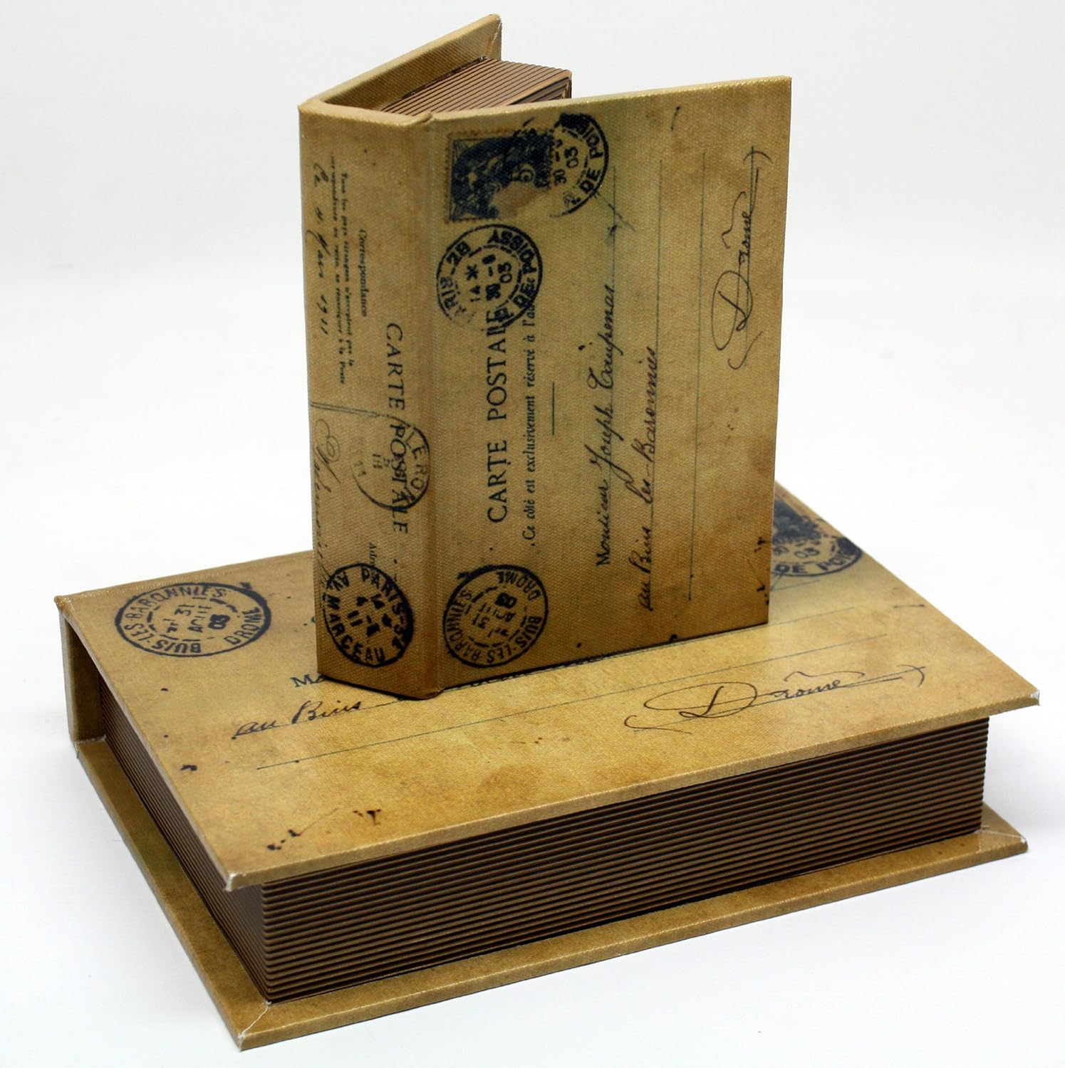 Set of Two Small Wooden Carte Postal Book Boxes : Amazon.ca: Everything ...