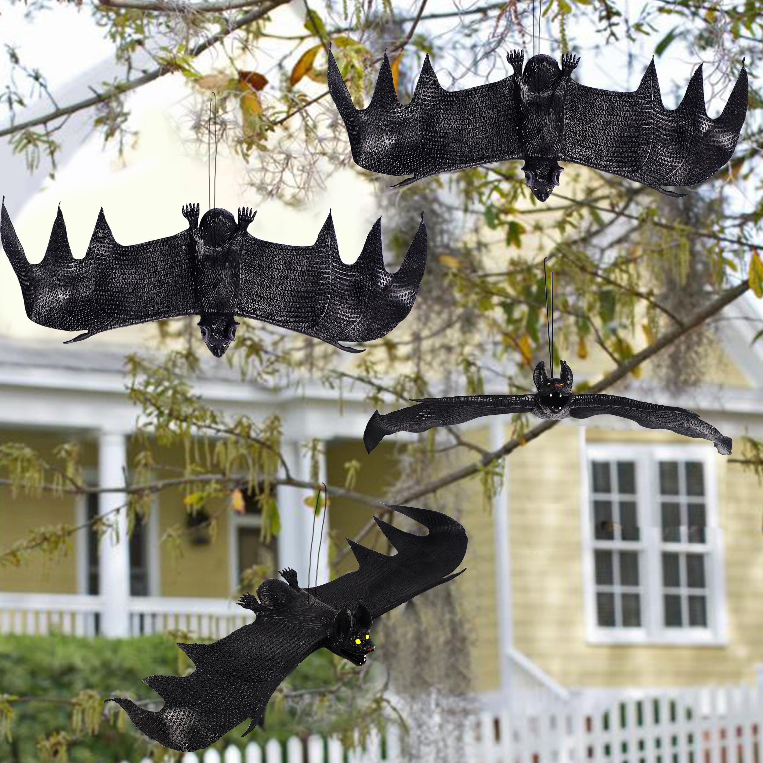 Snapklik.com : Halloween Hanging Bats, Rubber Bats, Realistic Looking ...