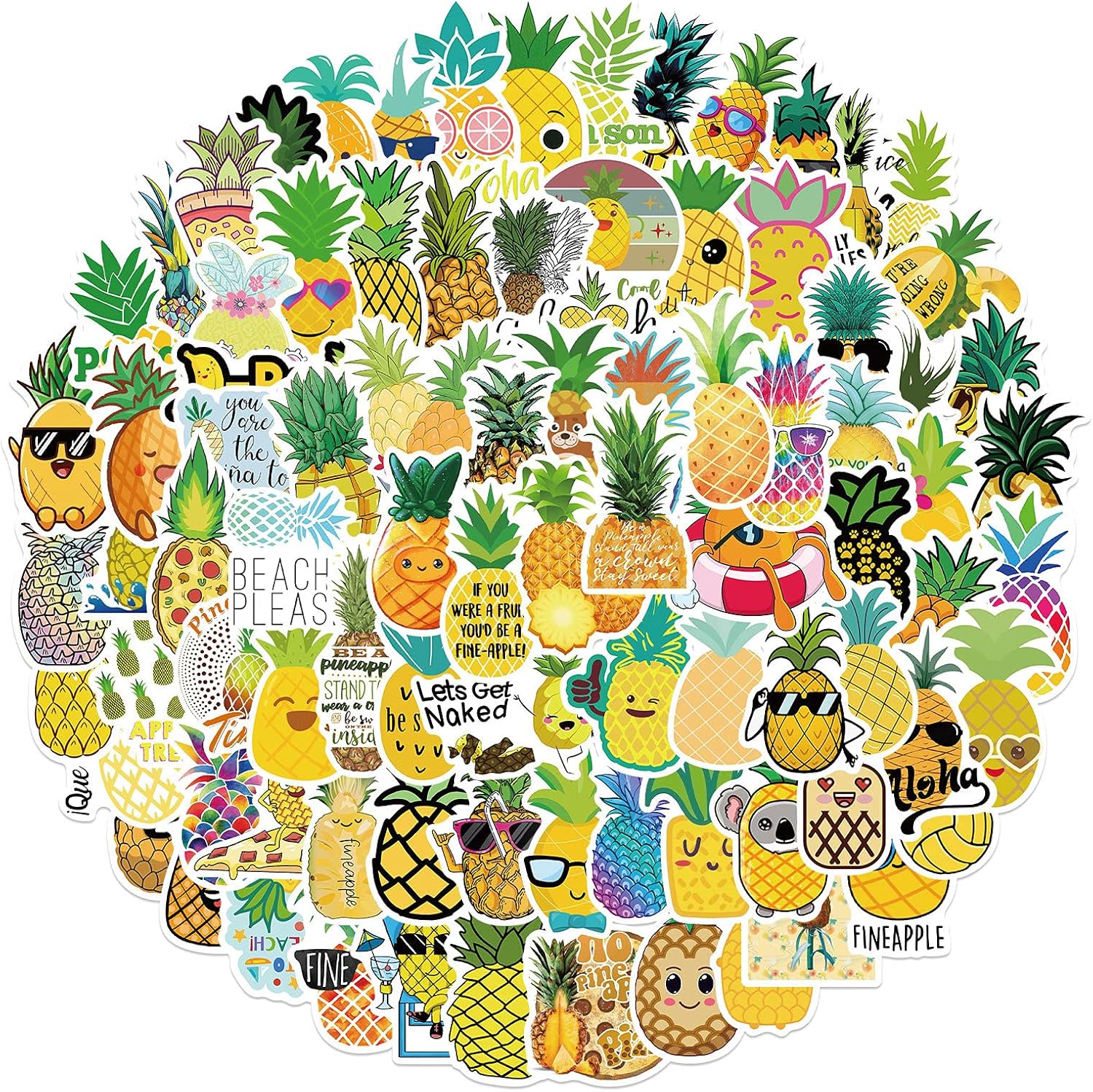 50 Pcs Pineapple Stickers for Kids Teens Adults Boys Girls Gift ...