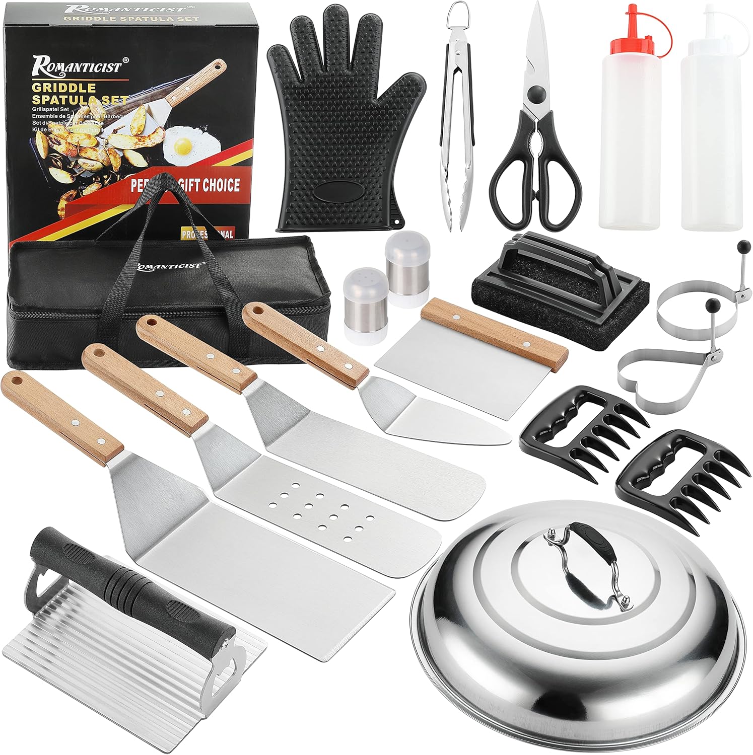 Amazon.com: ROMANTICIST 20PC Professional Grade Griddle Accessories Kit ...