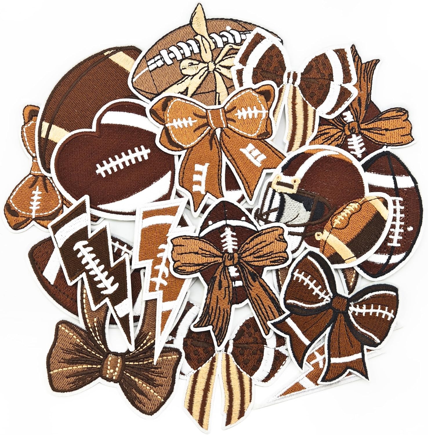 Amazon.com: 20Pcs Football Iron on Patches for Hats Football Bow ...