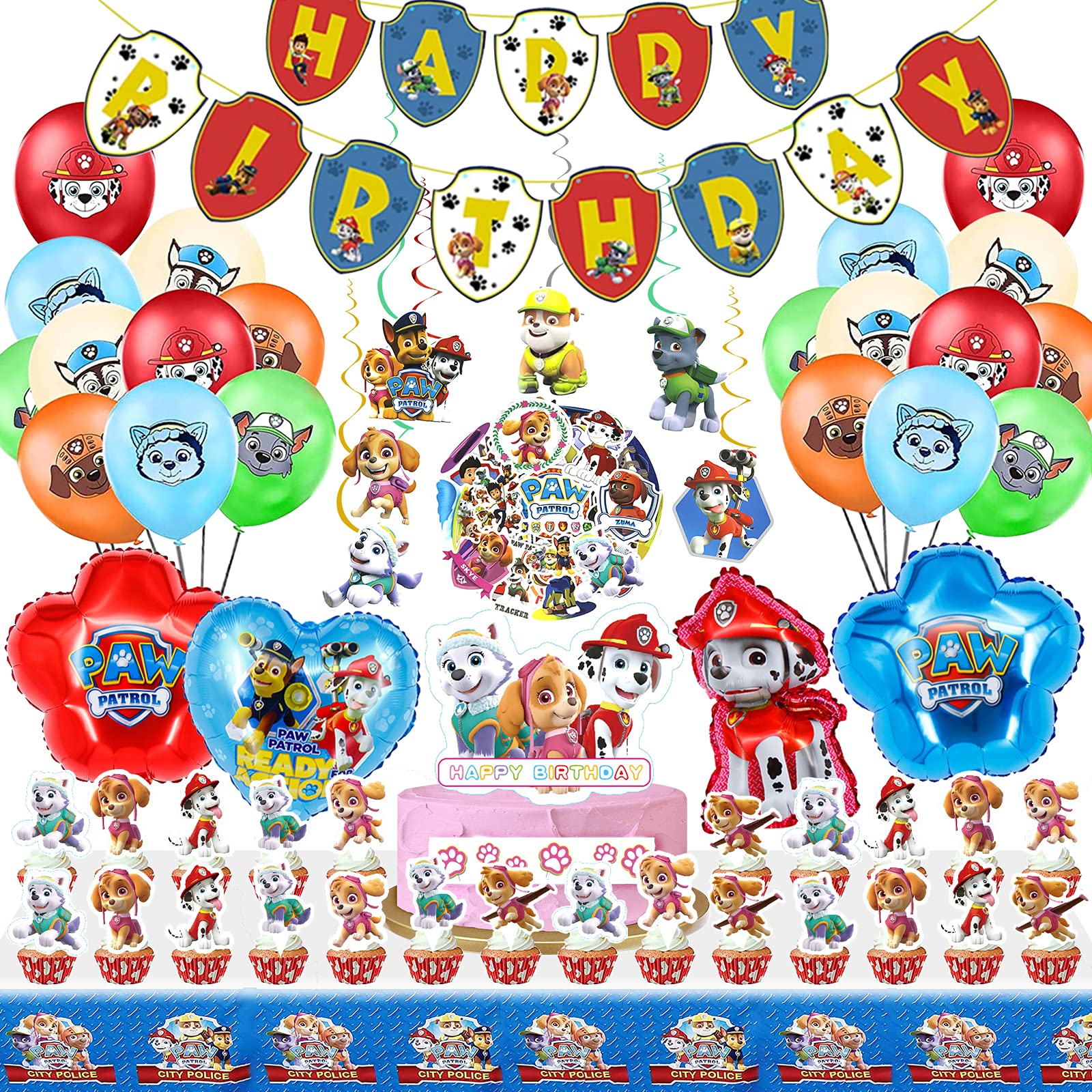 Buy 107 Pcs Paw Patrol Birthday Decorations Skye Paw Patrol Party buy-107-pcs-paw-patrol-birthday-decorations-skye-paw-patrol-party