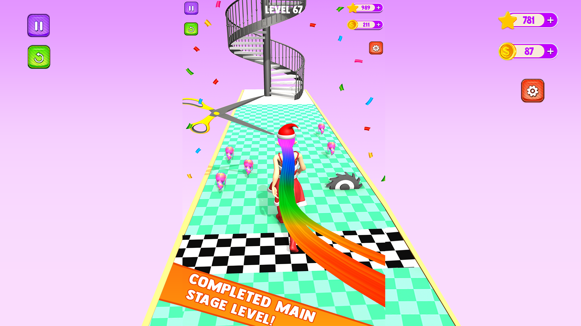 Hair Runner Challenge game 3d to make your hair long by collecting all ...