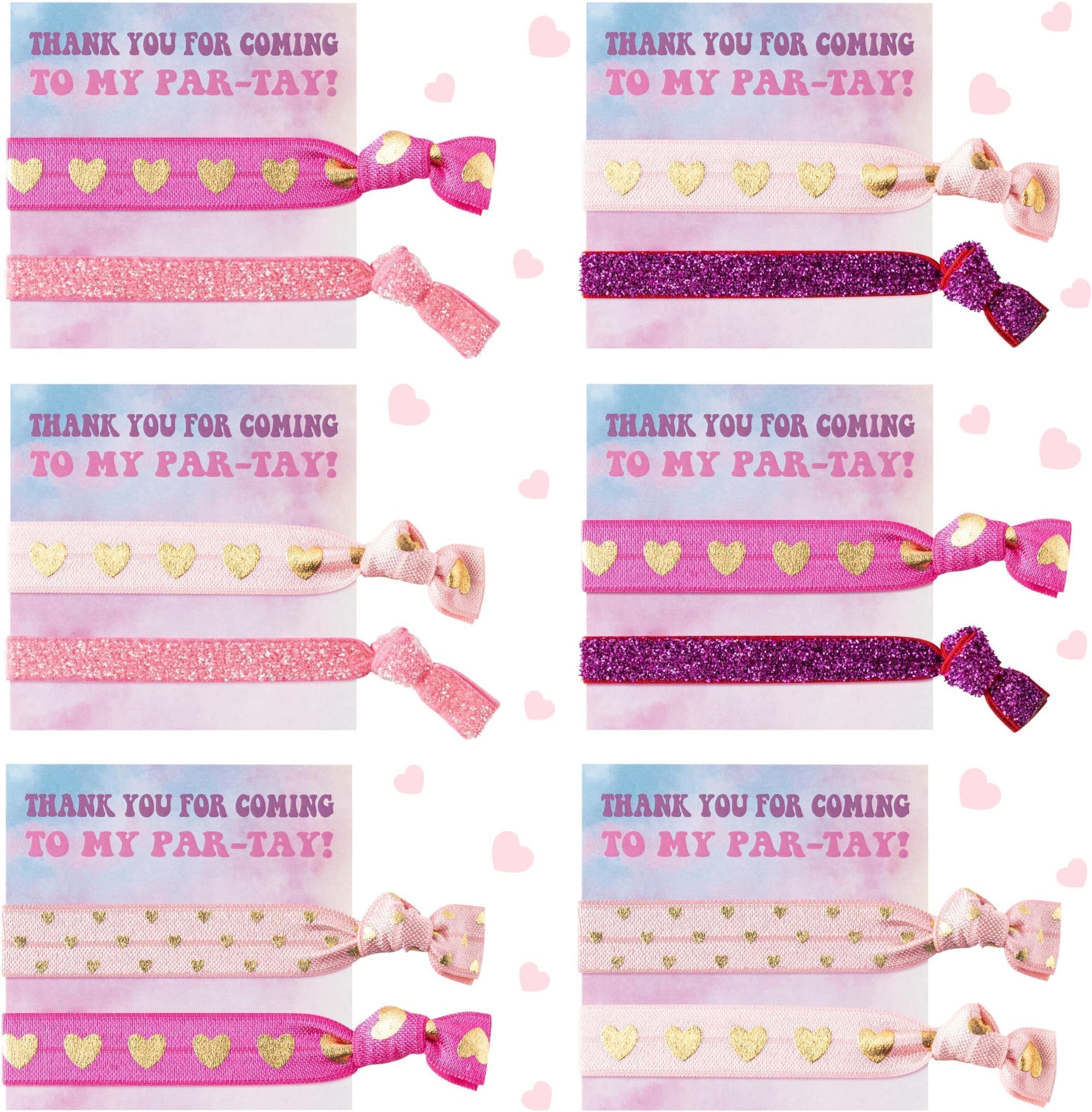 Amazon.com : 24pcs Colorful Elastic Hair Bands with Thanks Shimmer ...