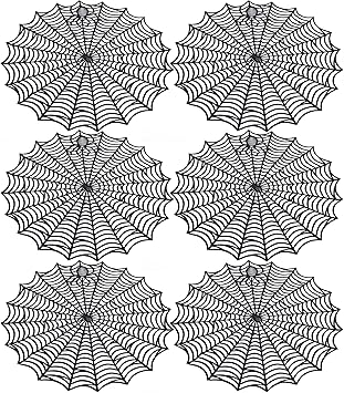 Amazon.com: Sfcddtlg 6 Pcs Halloween Spider Web Placemats, 15" Heat ...