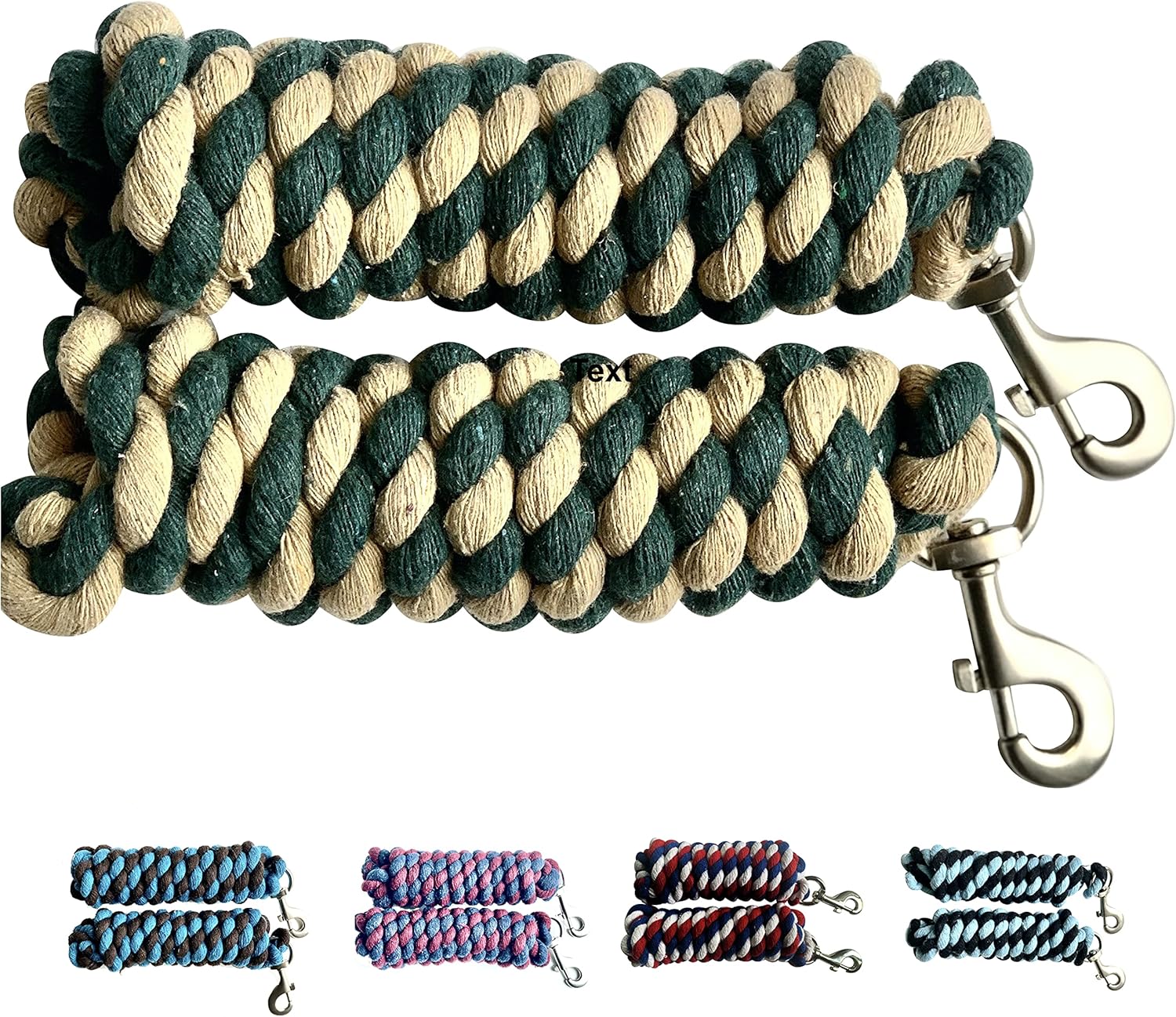 Amazon.com: Majestic Ally Pack of 2 Solid Cotton Lead Rope for Horses ...