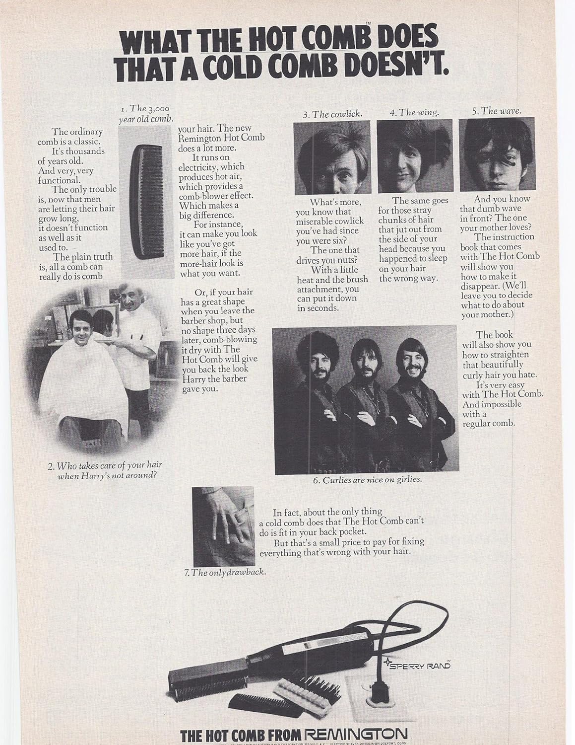 Amazon.com: 1970 Vintage Print Advertisement for The Hot Comb from ...