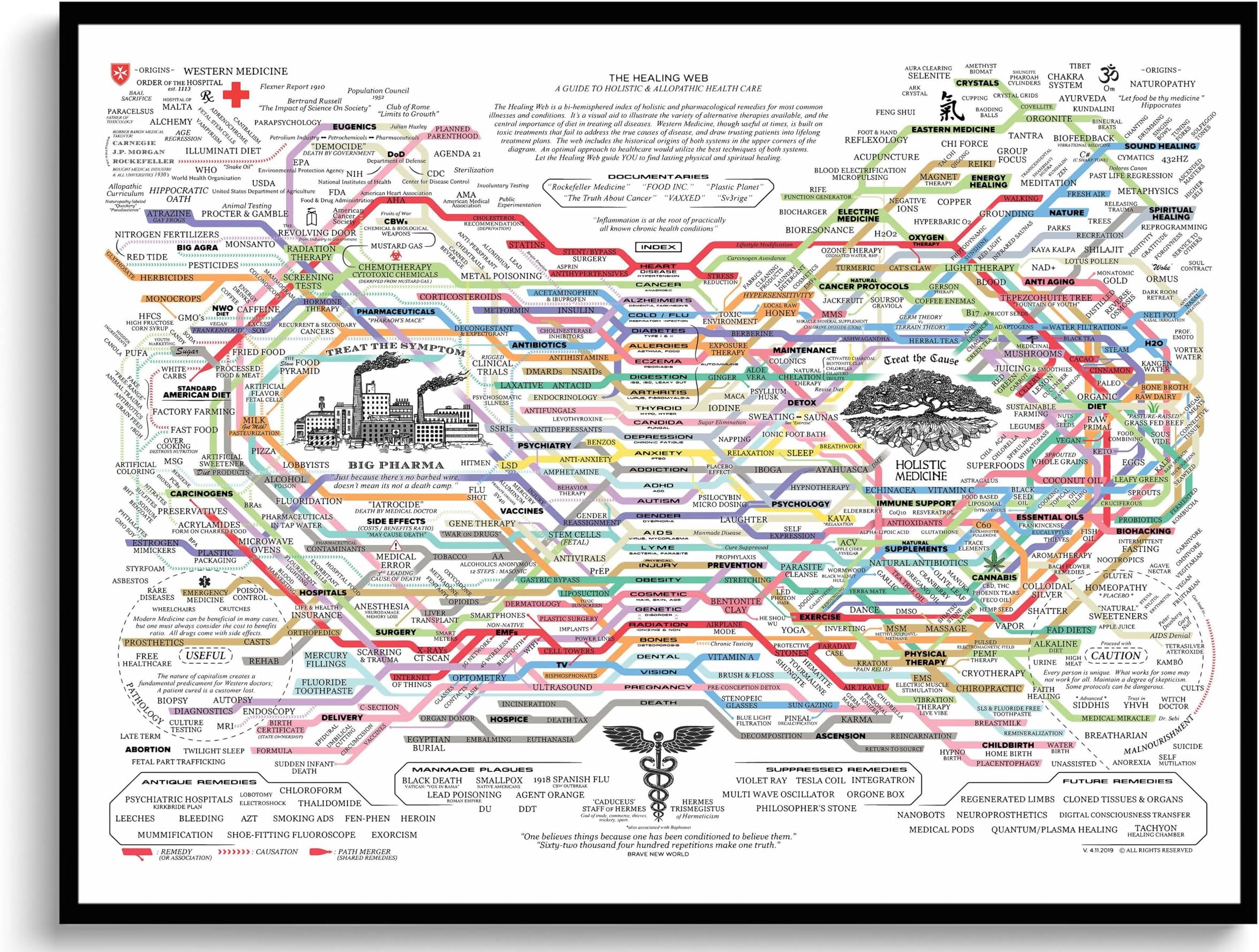 Amazon.com: Optivixity The Healing Web Map Poster Spirit Natural ...