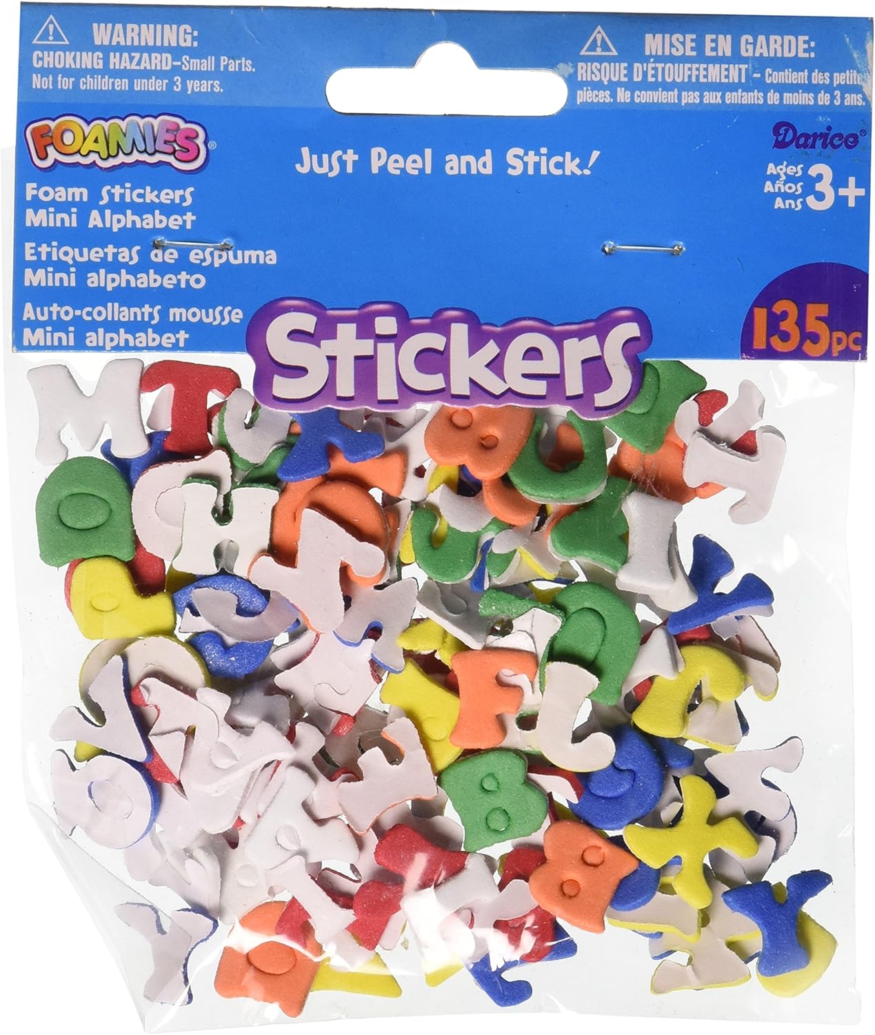 Amazon.com: Darice Foam Stickers 135/Pkg, Mini Alphabet : Arts, Crafts ...
