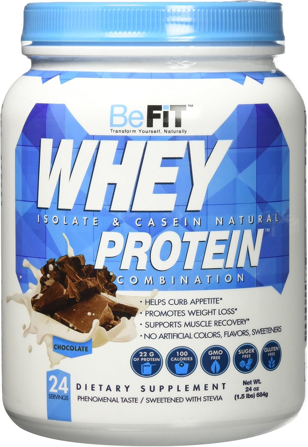 Amazon.com: BeFit Chocolate Whey Isolate & Casein Natural Protein ...