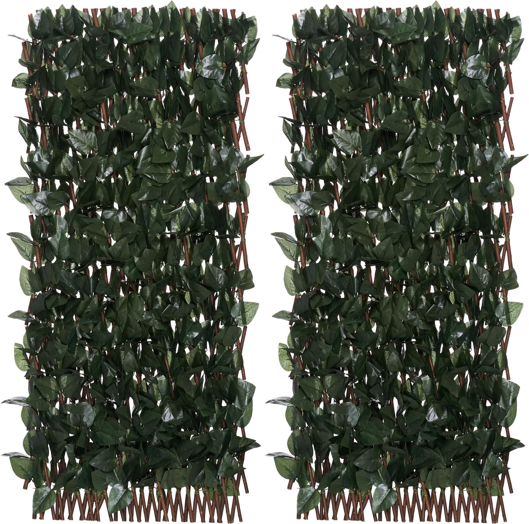 Amazon.com : Compass Home Set of 2 Expandable Faux Ivy Privacy Fences ...