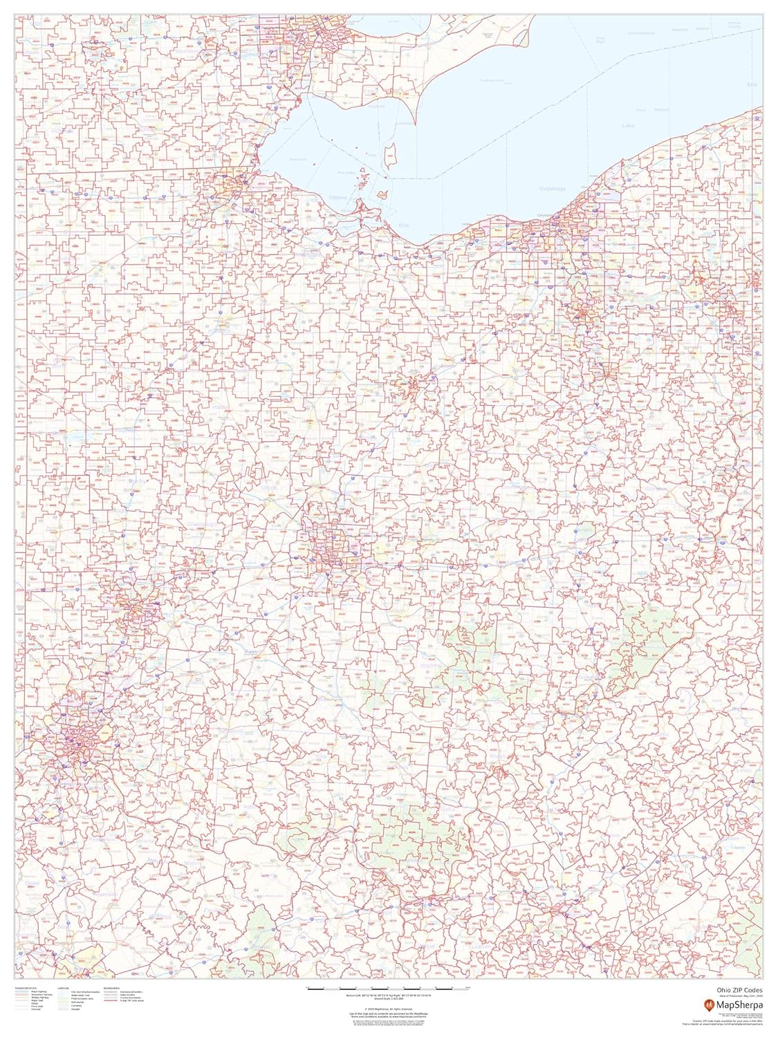 Ohio ZIP Code Map - 36" x 48" Laminated: 0697942150711: Books - Amazon.ca
