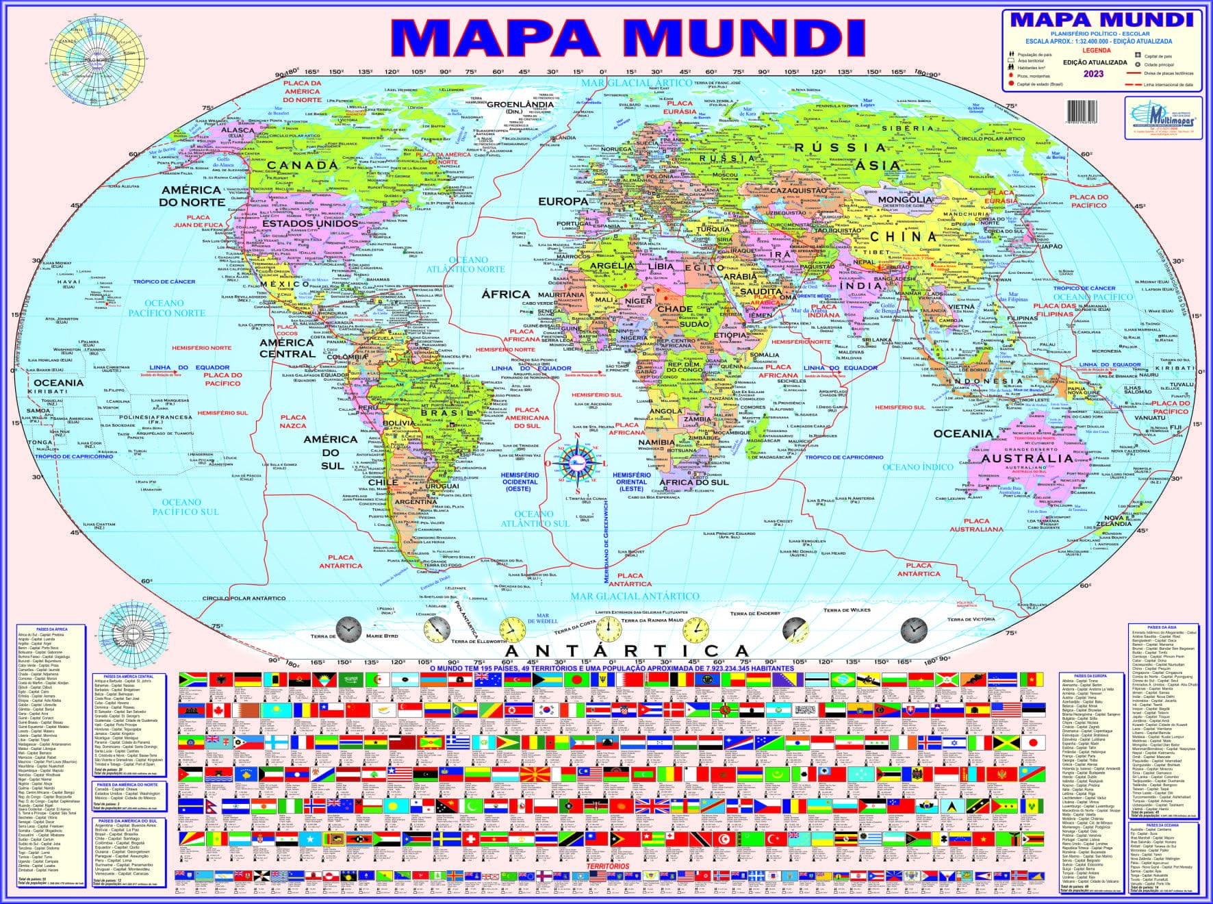 Mapa Planisferio Alighiero Boetti, Planisfero Político [Planisferio