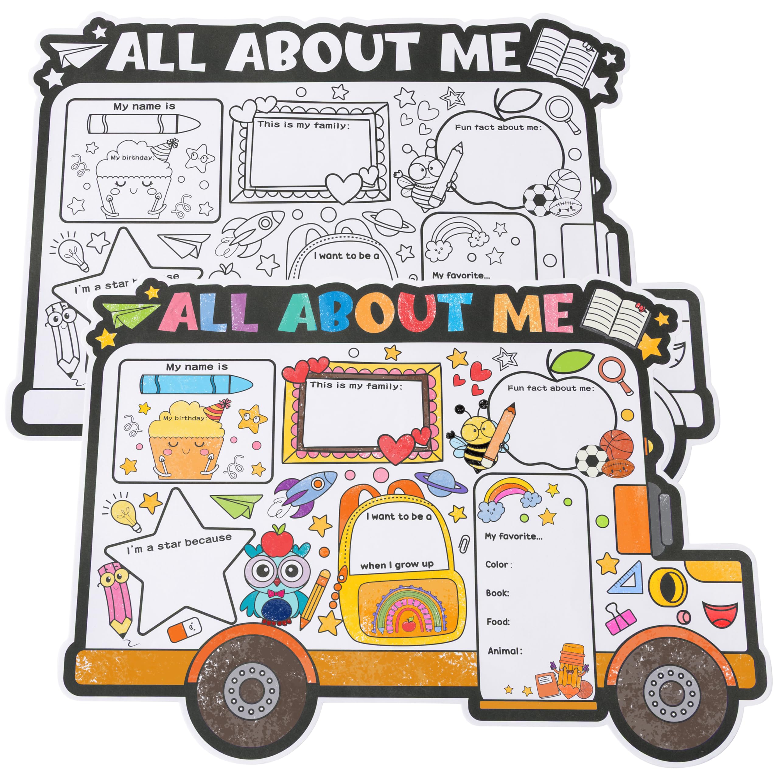 Snapklik.com : All About Me Student Posters - 40Pcs School Bus Read All ...