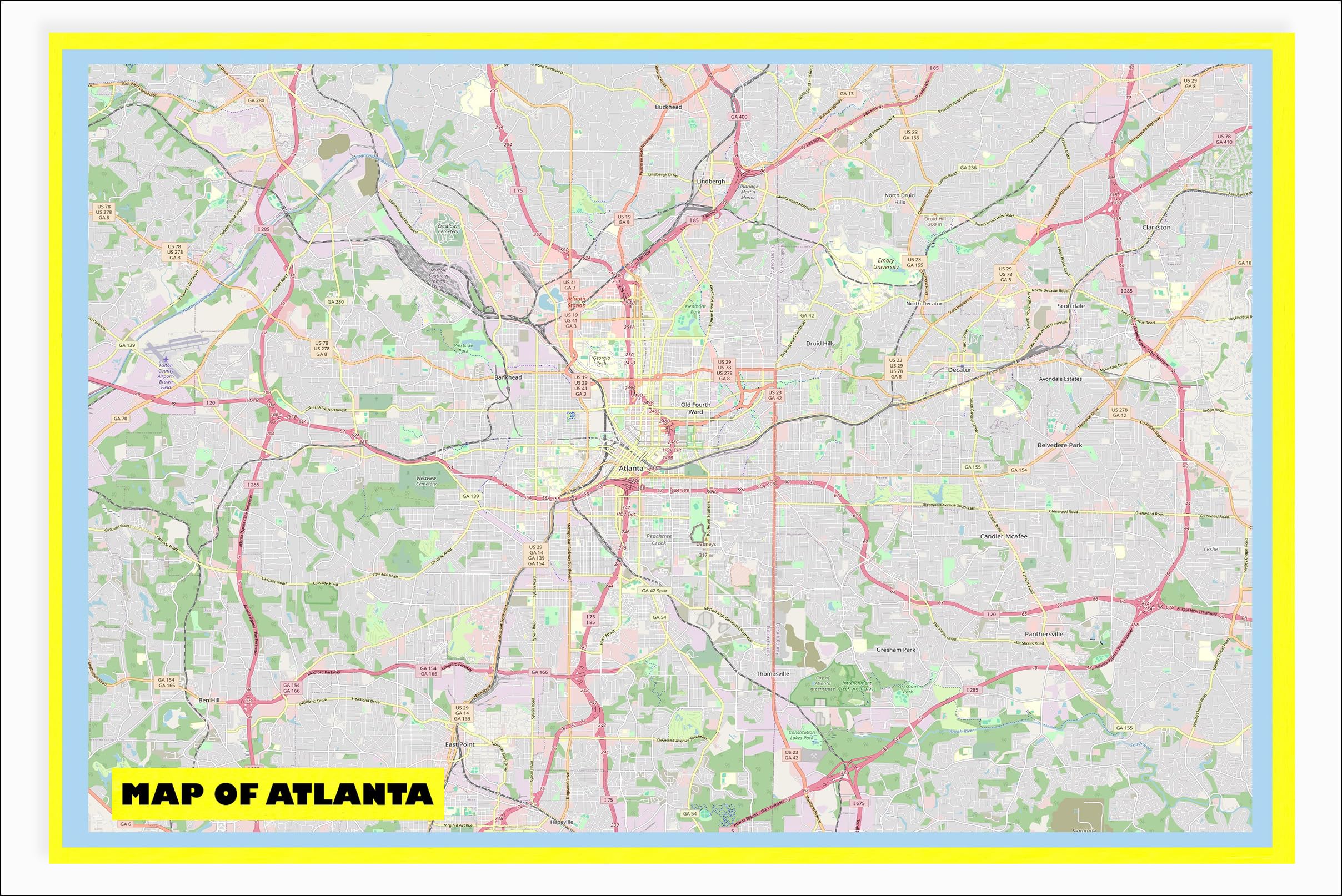 Atlanta Neighborhoods Map Of S West End – BeltLandia