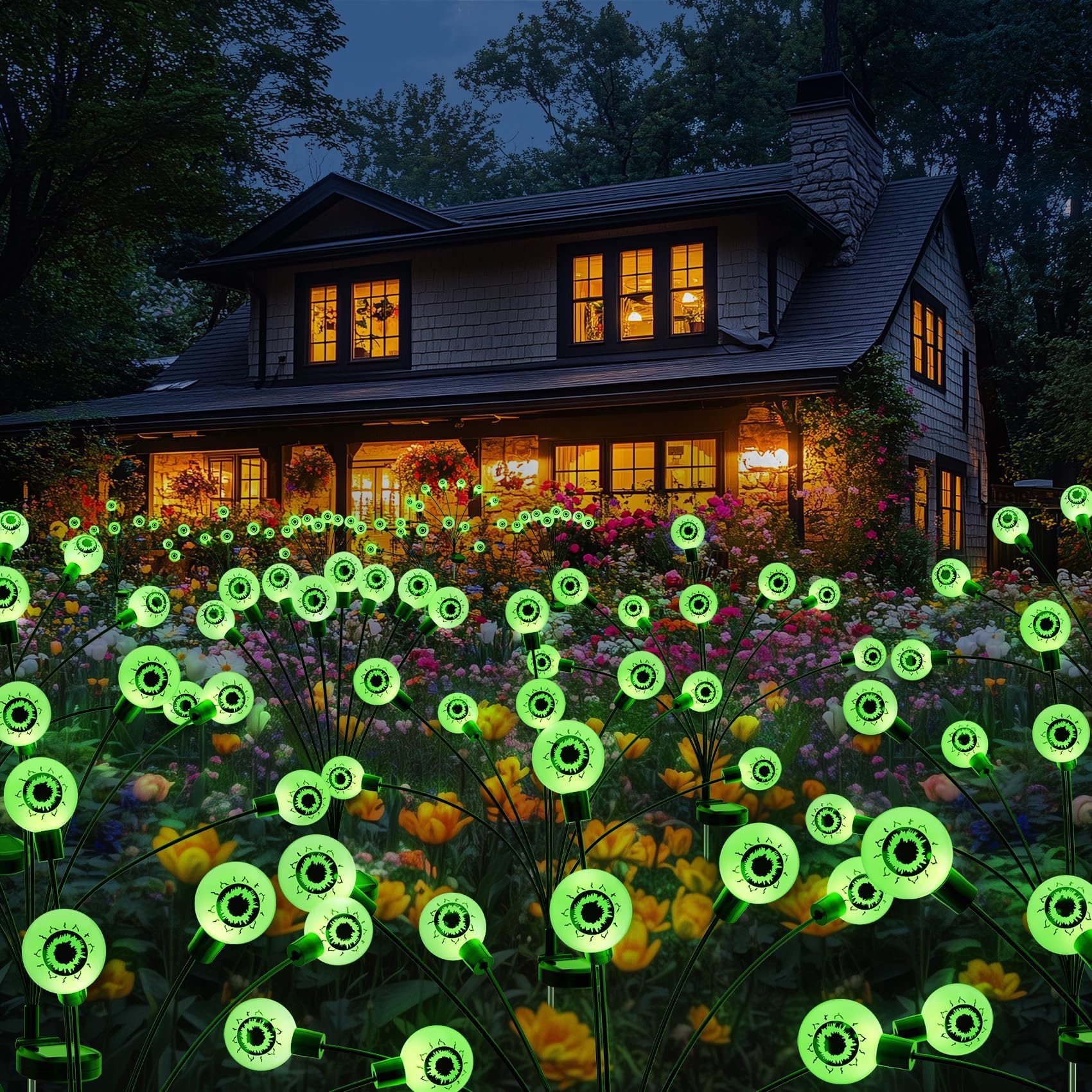 Amazon.com : Solar Halloween Lights Decorations Outdoor: 2 Pack 16LED ...