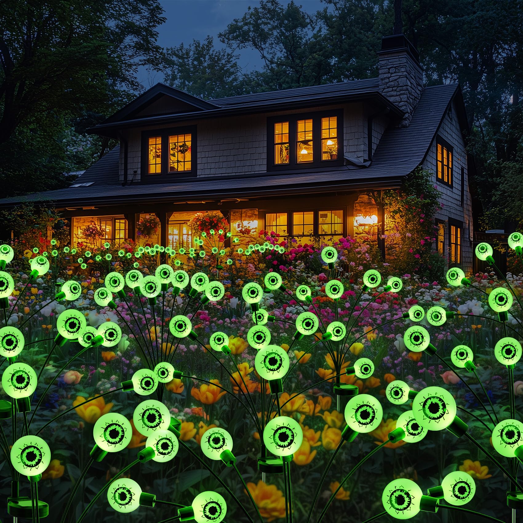 Amazon.com : Solar Halloween Lights Decorations Outdoor: 2 Pack 16LED ...