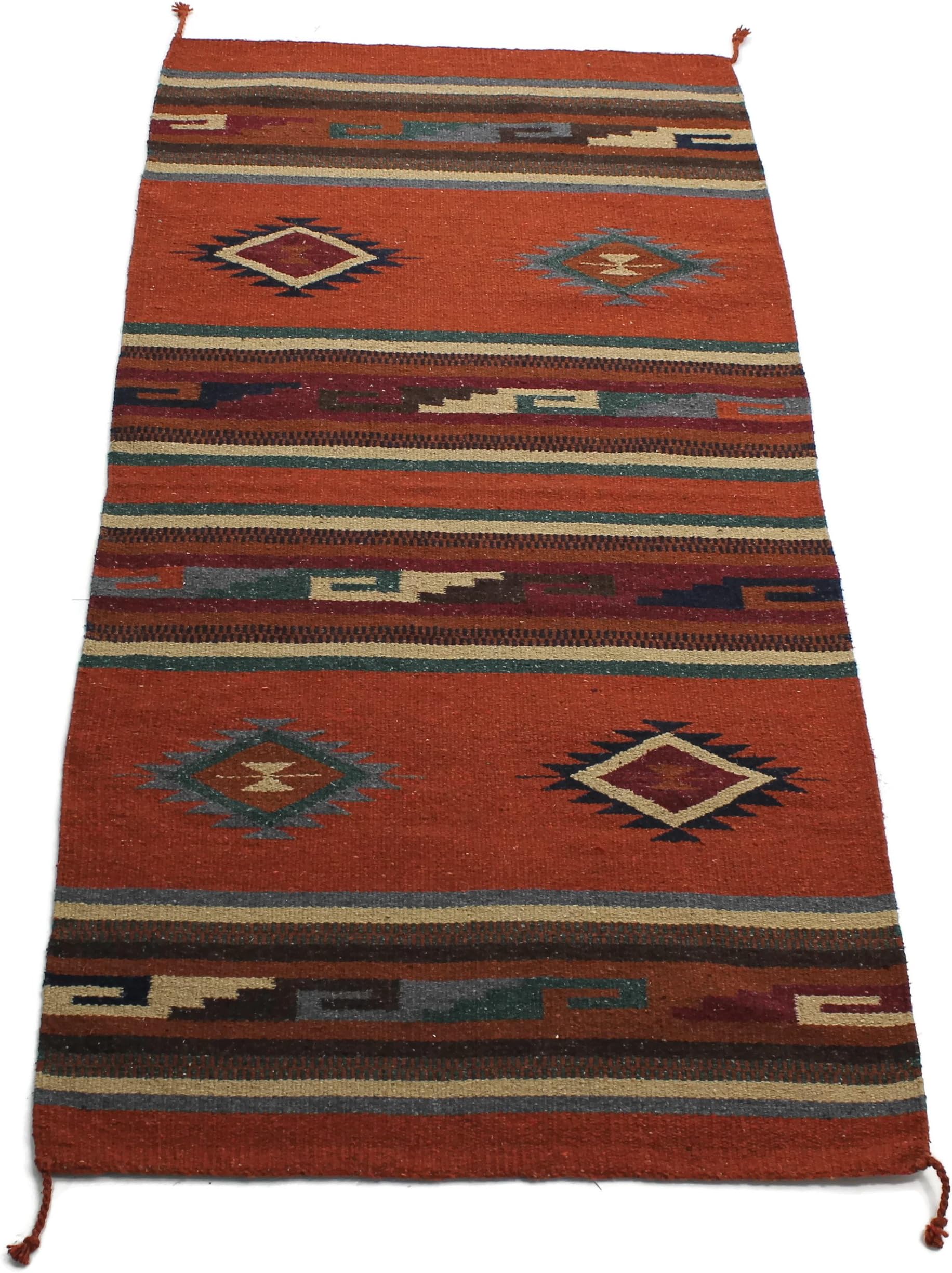 Amazon.com: Mission Del Rey Rustic Western Wool Area Rug 20"x40" (40325 ...