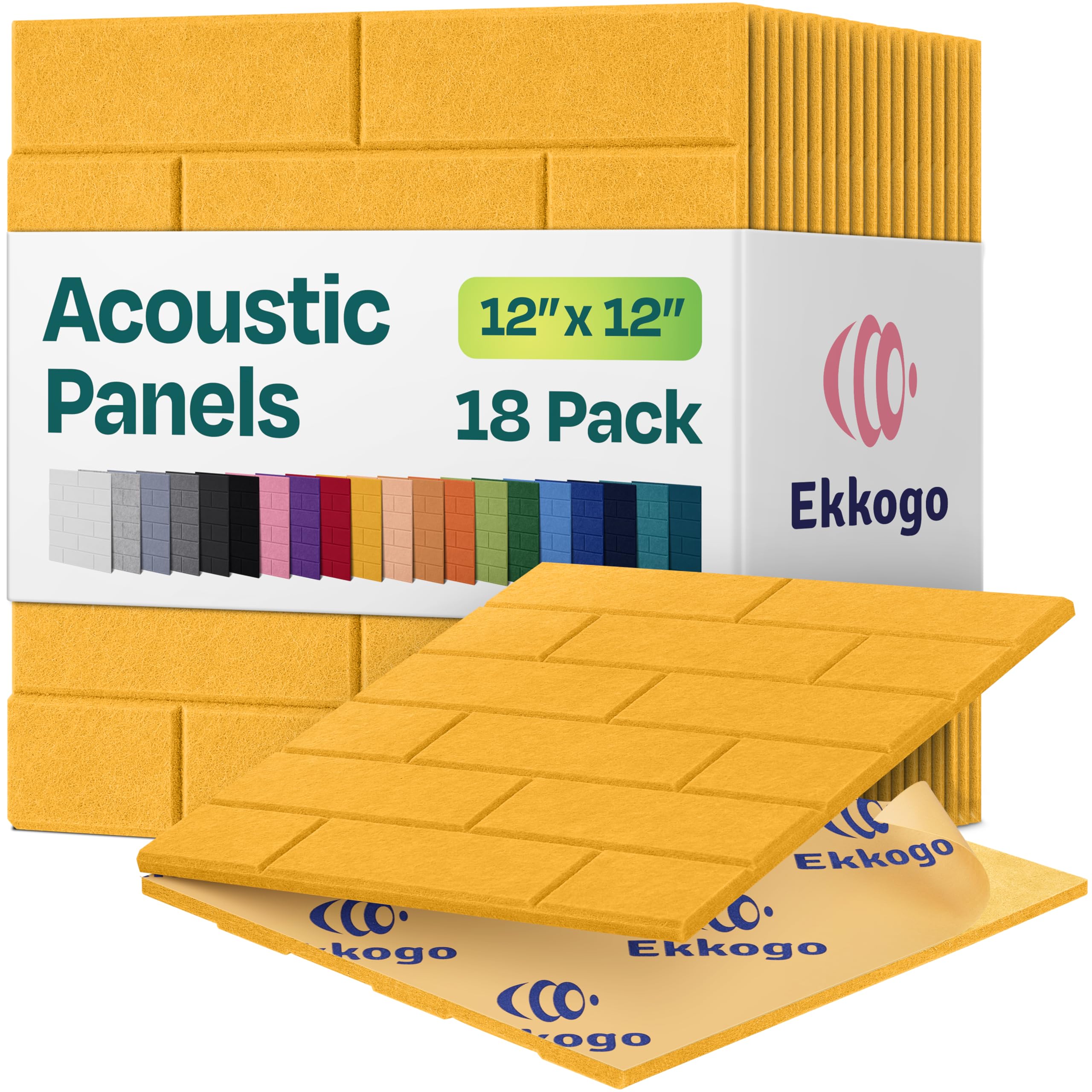 Amazon.com: Ekkogo Acoustic Panels 18-Pack Soundproof Wall Panels 12 ...