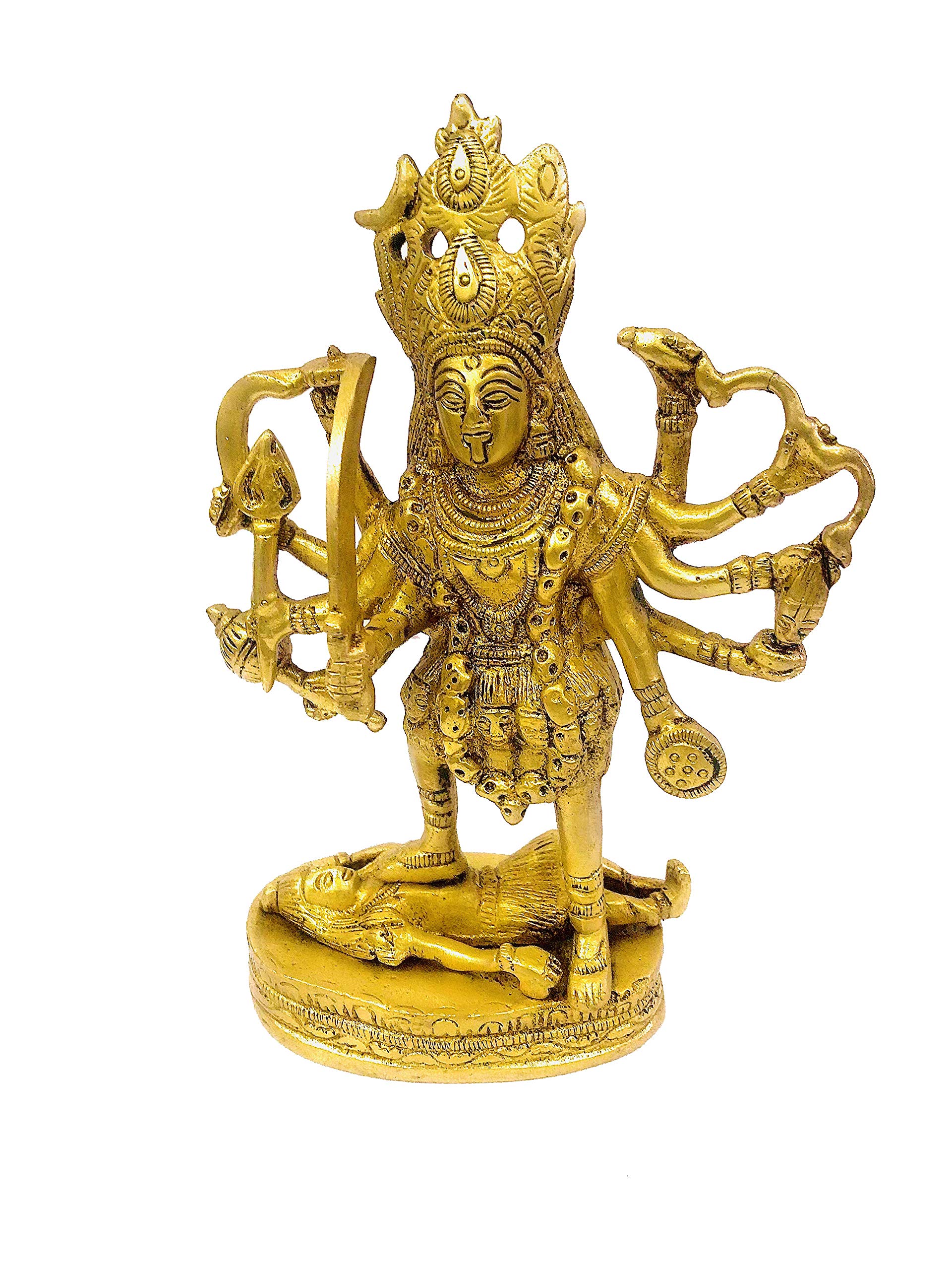 Buy Maa Kali Standing on Shiva's Chest Brass Statue Sculpture Figurine ...