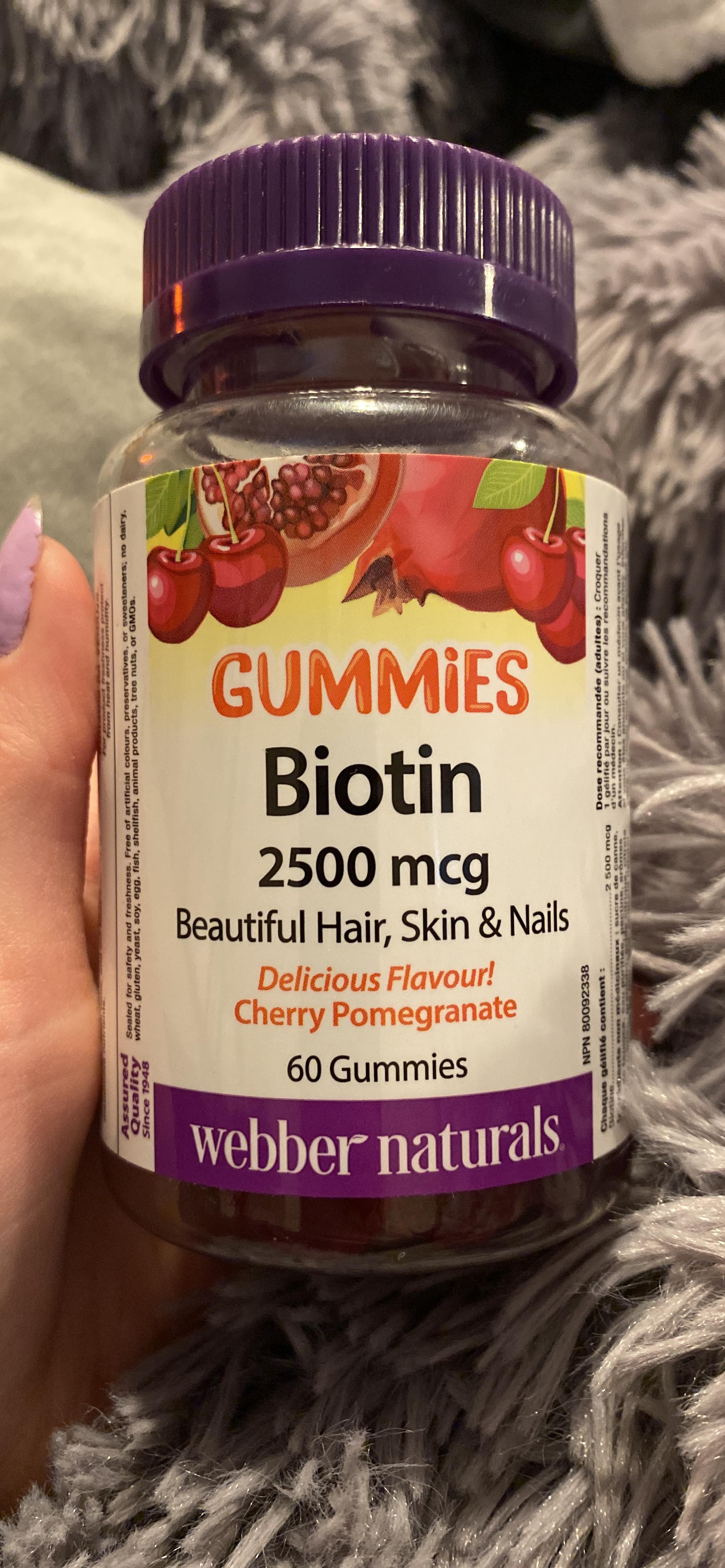 Webber Naturals Biotin 2500 mcg, 60 Gummies, Supports Healthy Hair ...