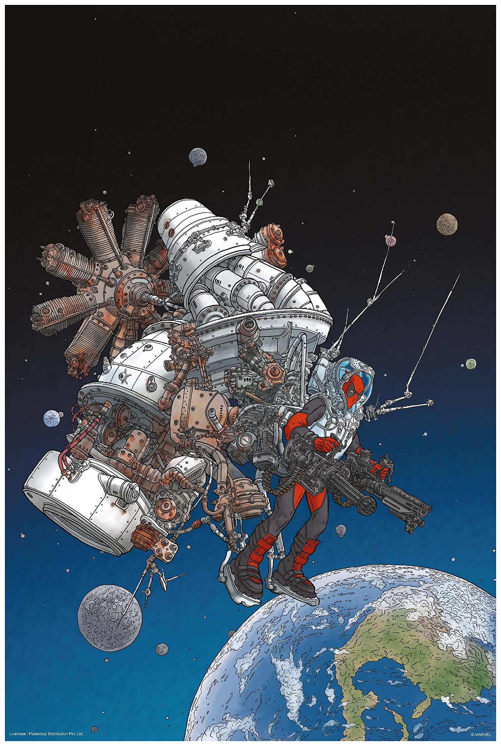 Marvel 'Deadpool Spaceship' Officially Licensed Poster (30.48 cm x 45. ...