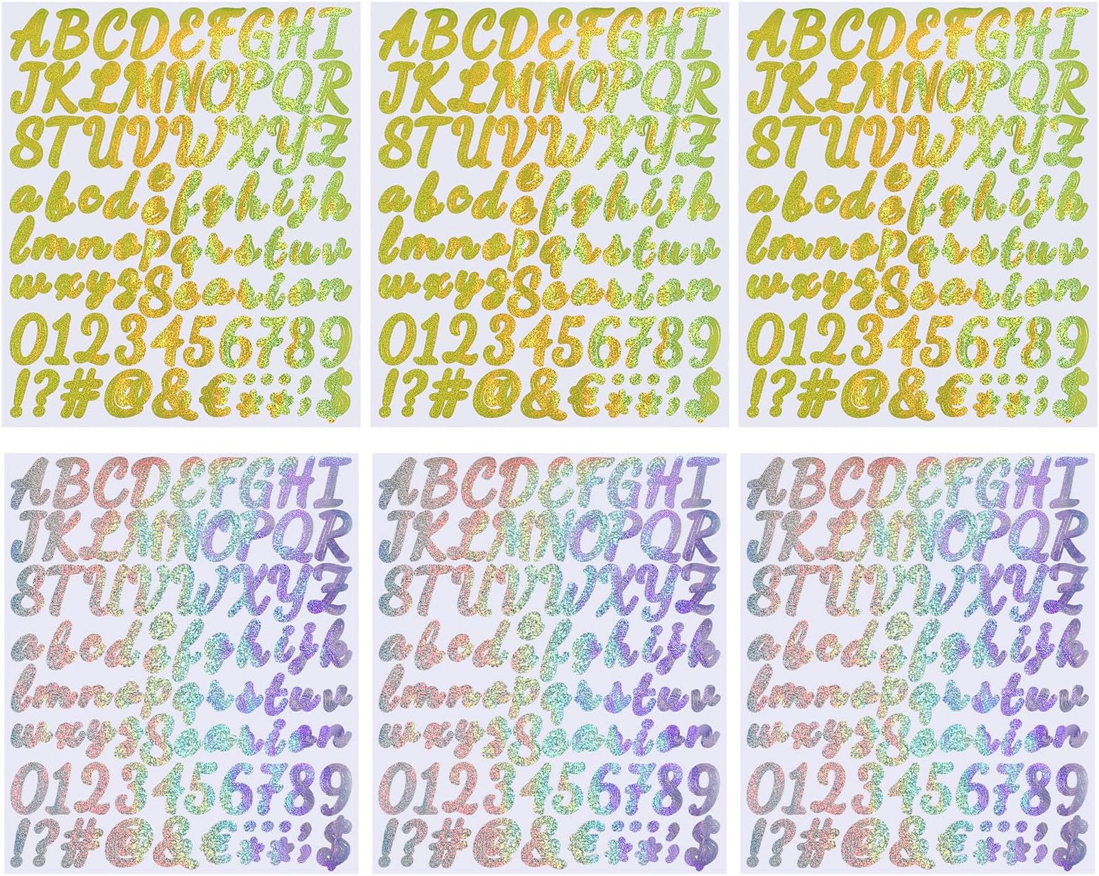 Amazon.com: EORTA 6 Sheets Reflective Alphabet Number Stickers Mini ...