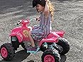 Amazon.com: Power Wheels Barbie Pink Racing ATV, 12V battery-powered ...