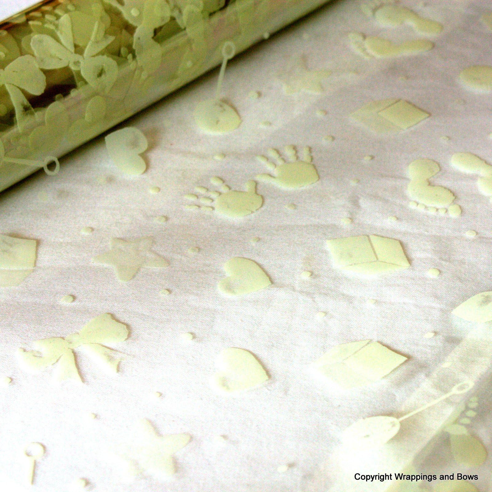 Wrappings and Bows Baby Prints Ivory Cellophane Gift Hamper Wrap 2 ...