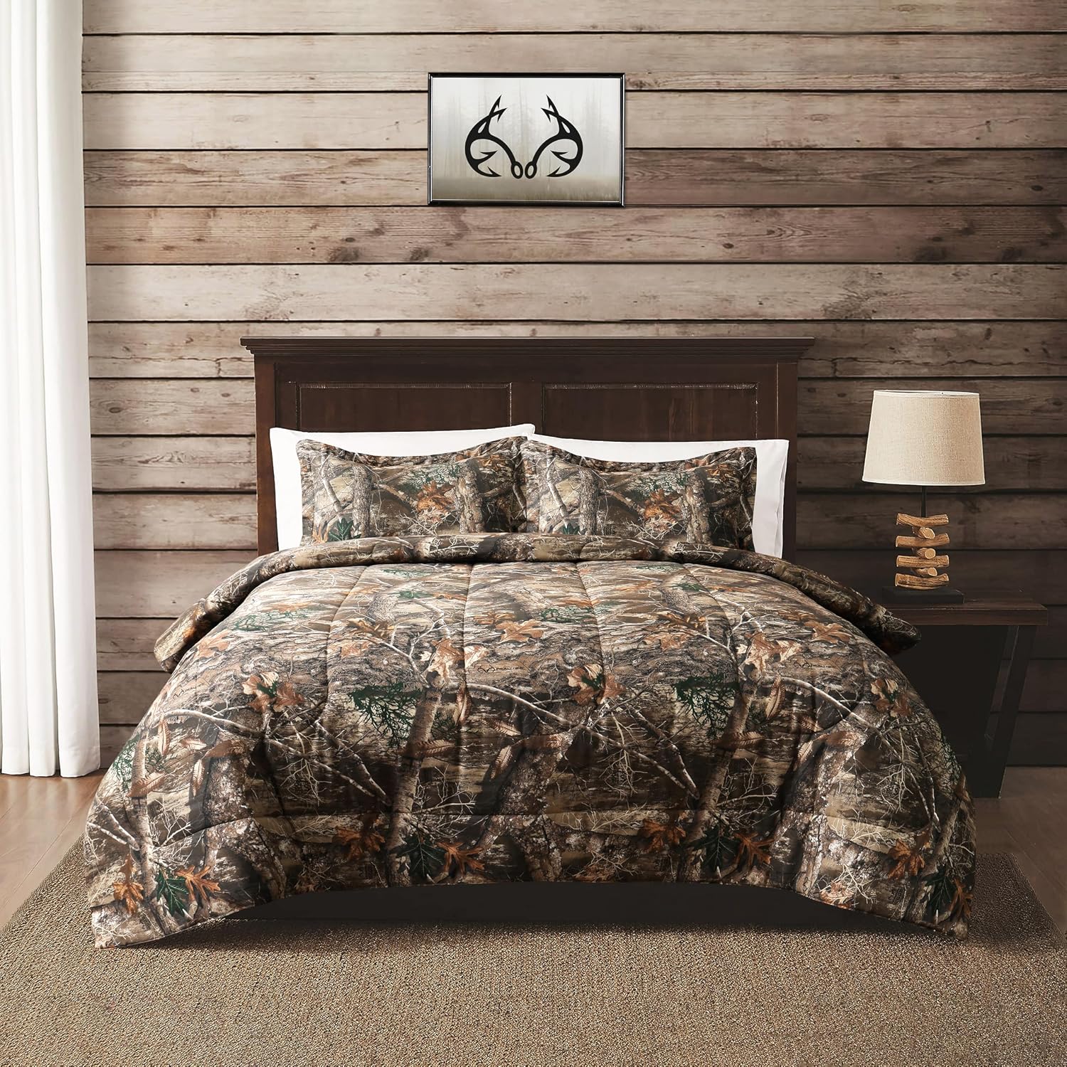 Amazon.com: VISI-ONE Realtree Edge Camo Queen Comforter Set 3 Piece ...