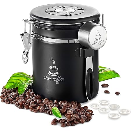 Amazon.com: Coffee Gator Coffee Canister – 6” Stainless Steel Airtight ...