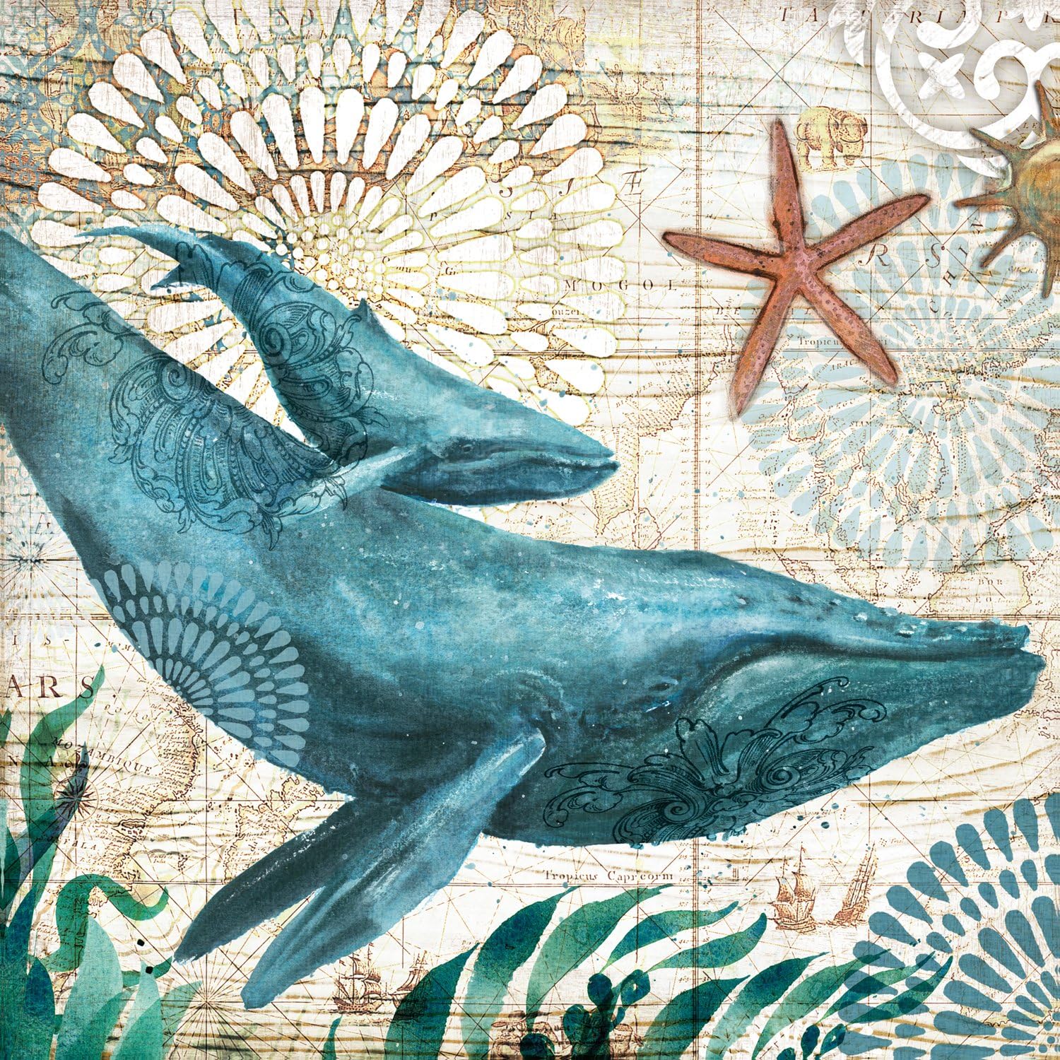 Amazon.com: 作品集 Canvas Decor Monterey Bay Whales by Geoff Allen 包裝帆布牆藝術 ...