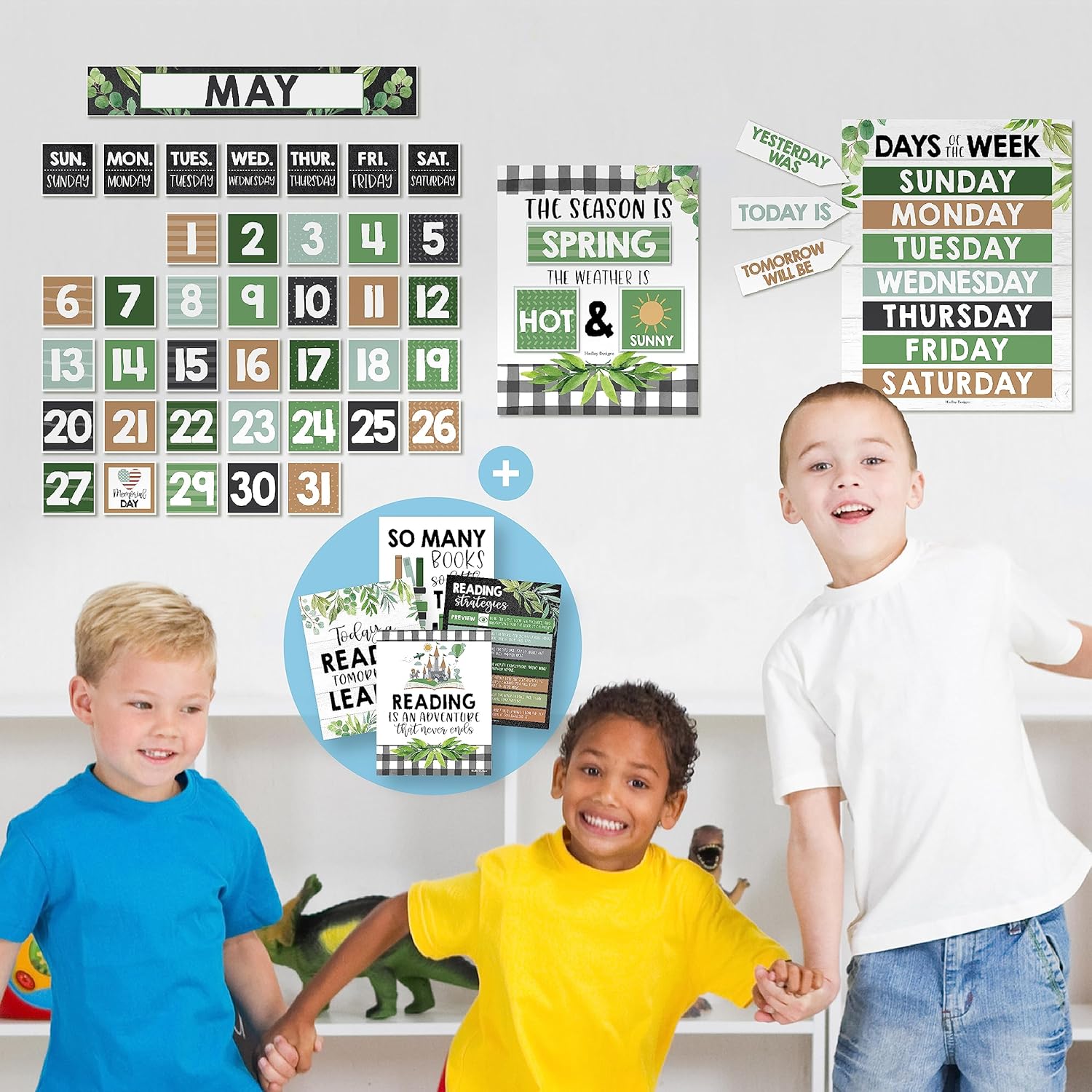 Amazon.com : 1 Farmhouse Classroom Calendar Set Bulletin Board Sets For ...