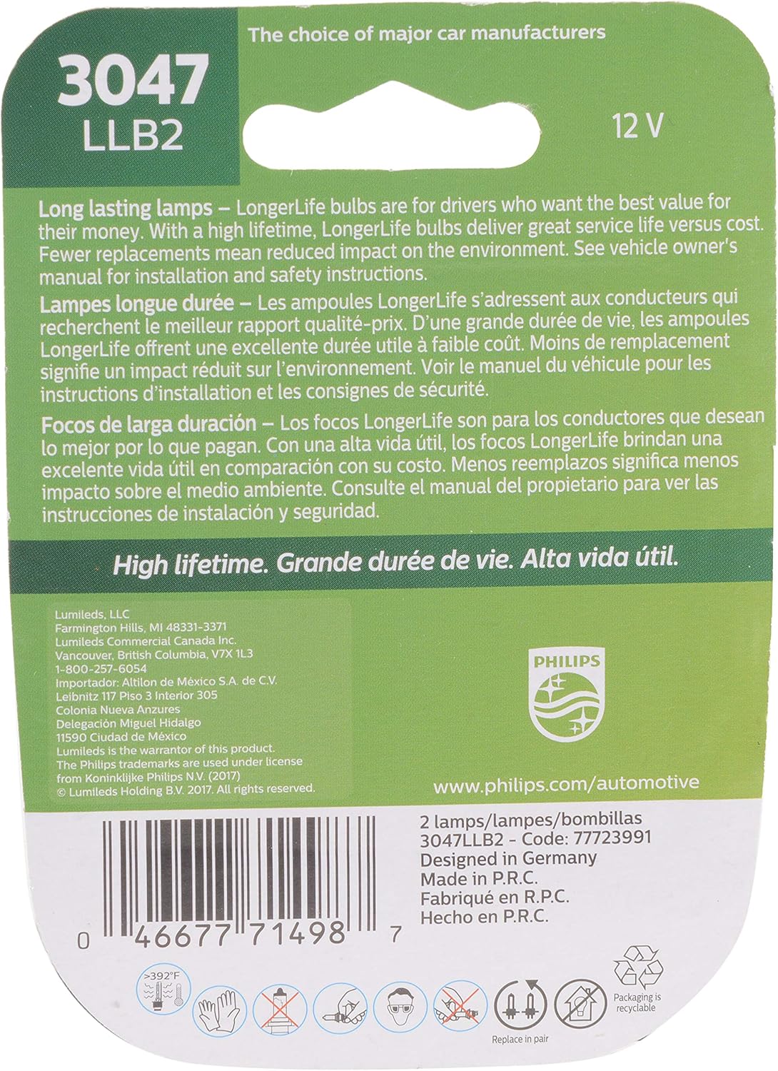 Philips 3047LLB2 3047 LongerLife Miniature Bulb, 2 Pack – BigaMart