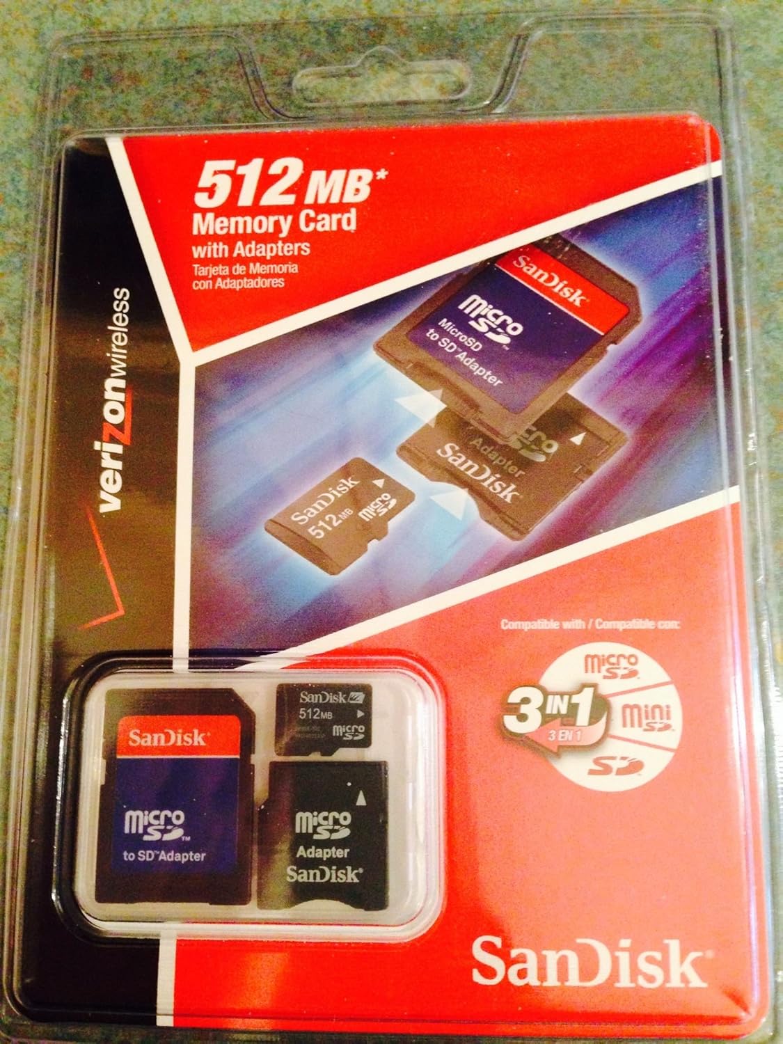 Amazon.com: 512MB Microsd Card with sd Adapter & Minisd Adapter 3-in-1 ...