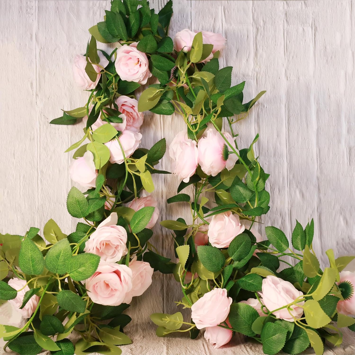 Amazon.com: Flower Garland for Backdrop, Pink Rose Garlands for ...