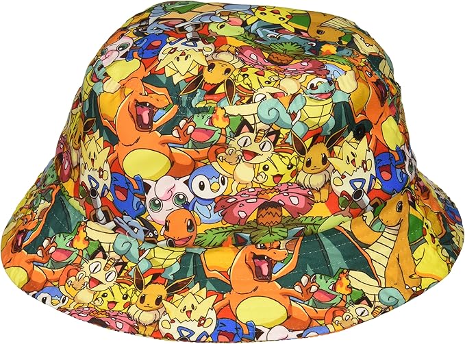 Amazon.com: BIOWORLD Pokemon All Over Print Sublimated Bucket Hat ...