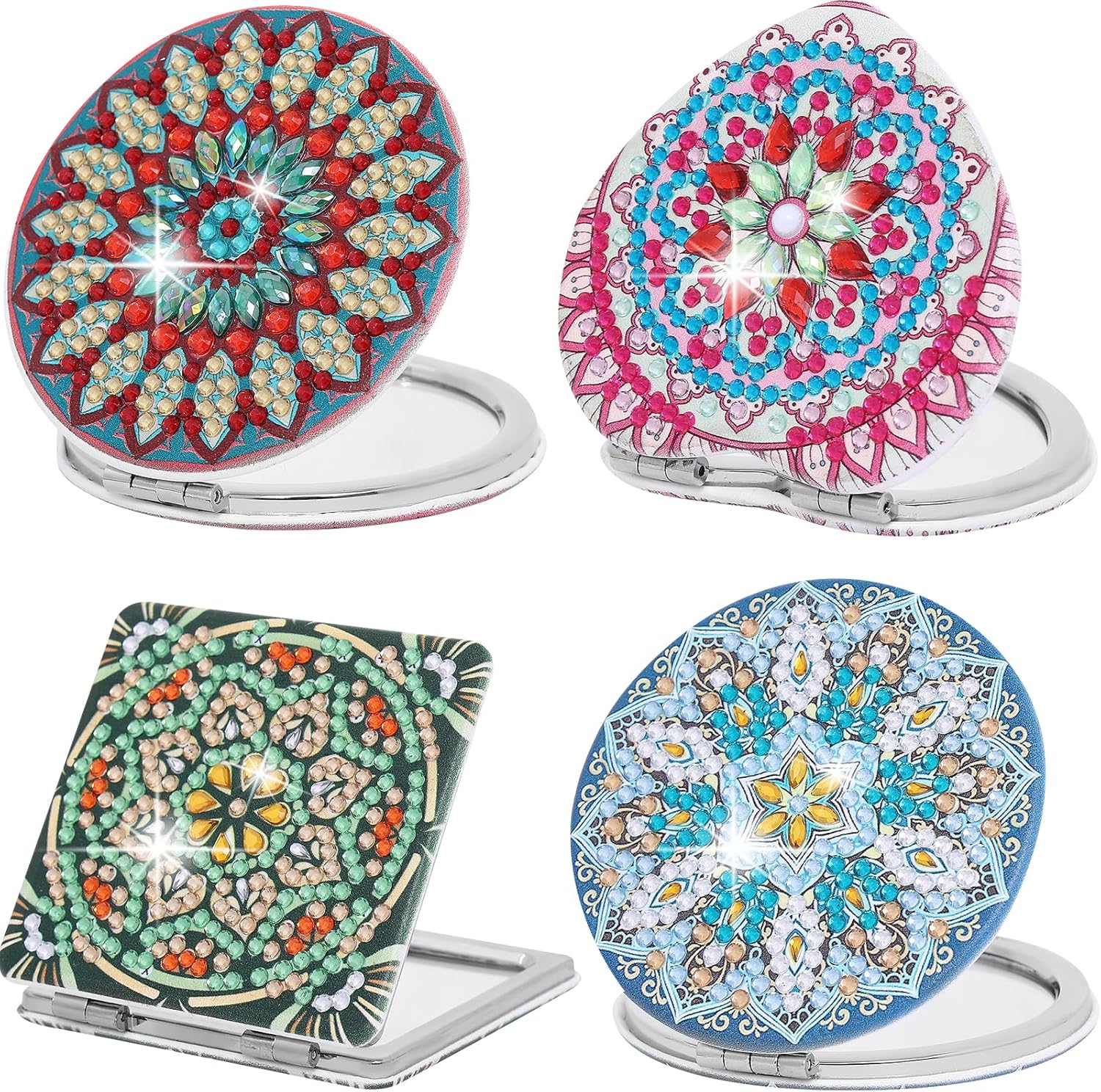Amazon.com: 4 Pcs Diamond Painting Pocket Mirrors, DIY Compact Mirror ...
