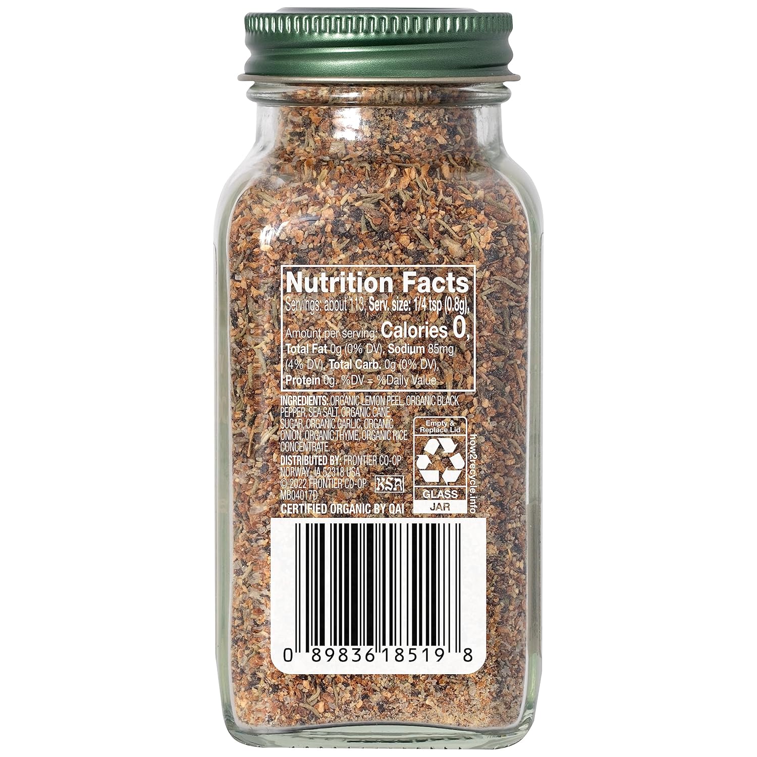 Simply Organic Lemon Pepper, certificado orgánico 3.17 oz Paquete de 6 ...