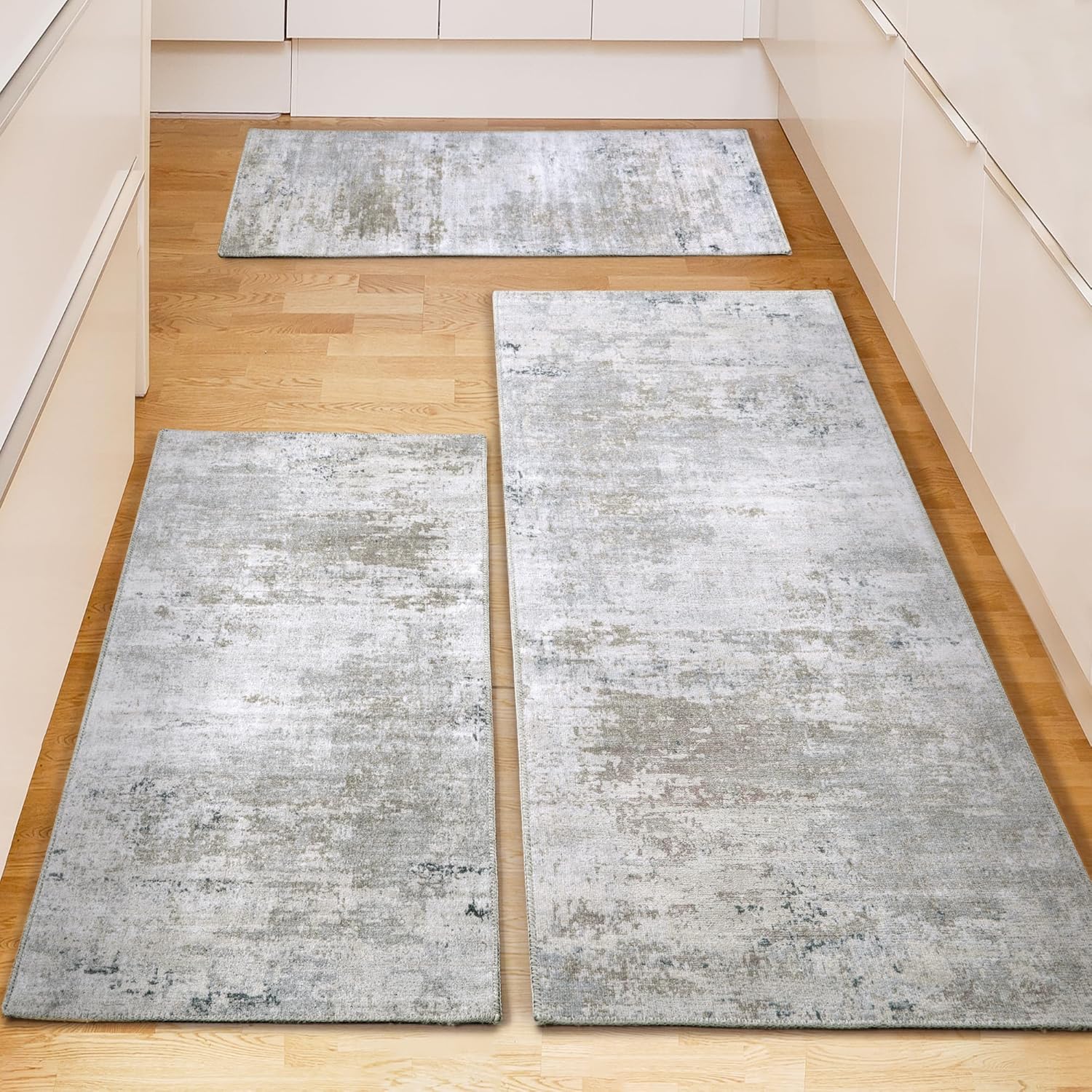 Amazon.com: HOMBYS Washable Non Slip Kitchen Rugs Set of 3,Modern ...